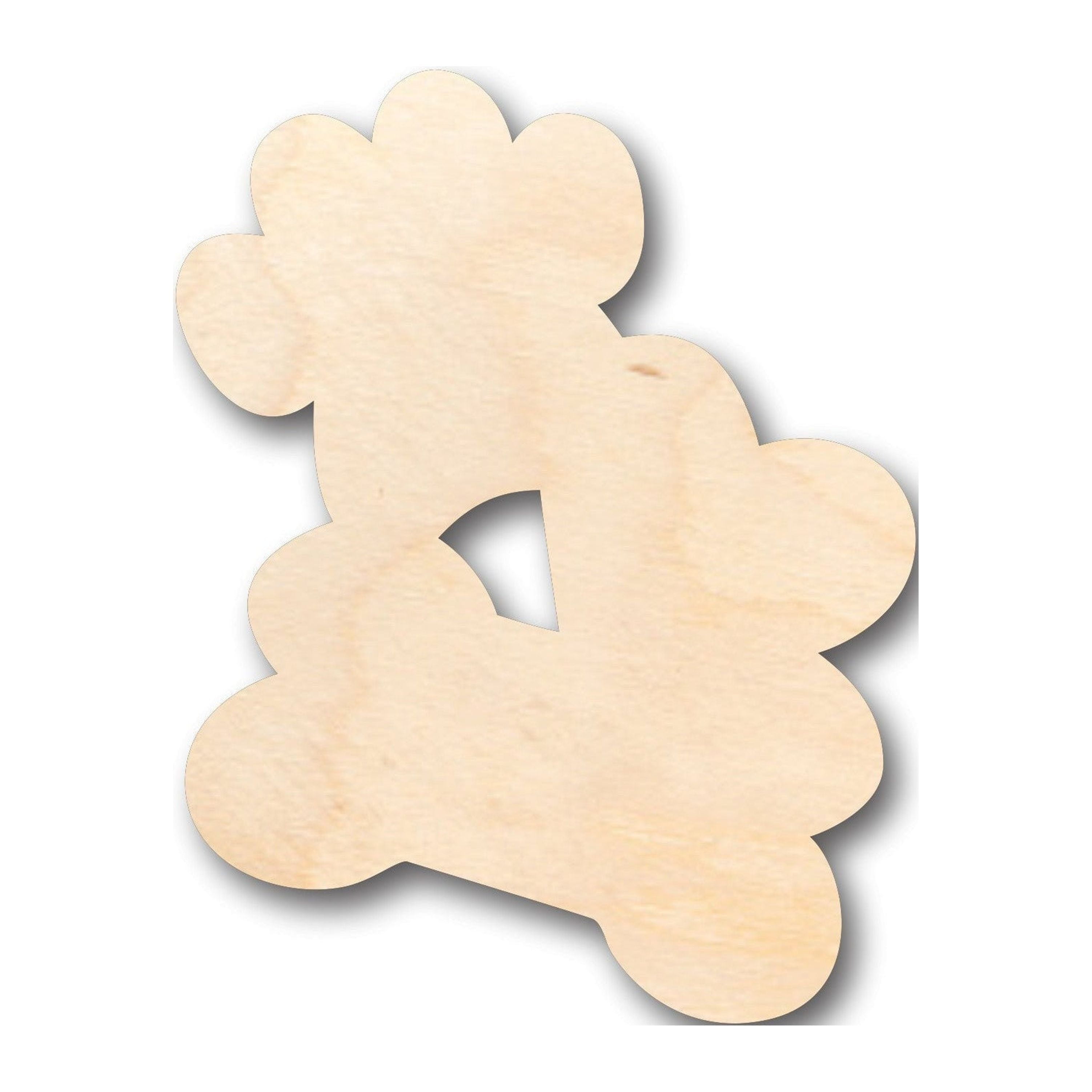 Unfinished Wood Dog Paw Heart Bone Shape - Craft - up to 46" DIY 46" / 1/2" - Walmart.com