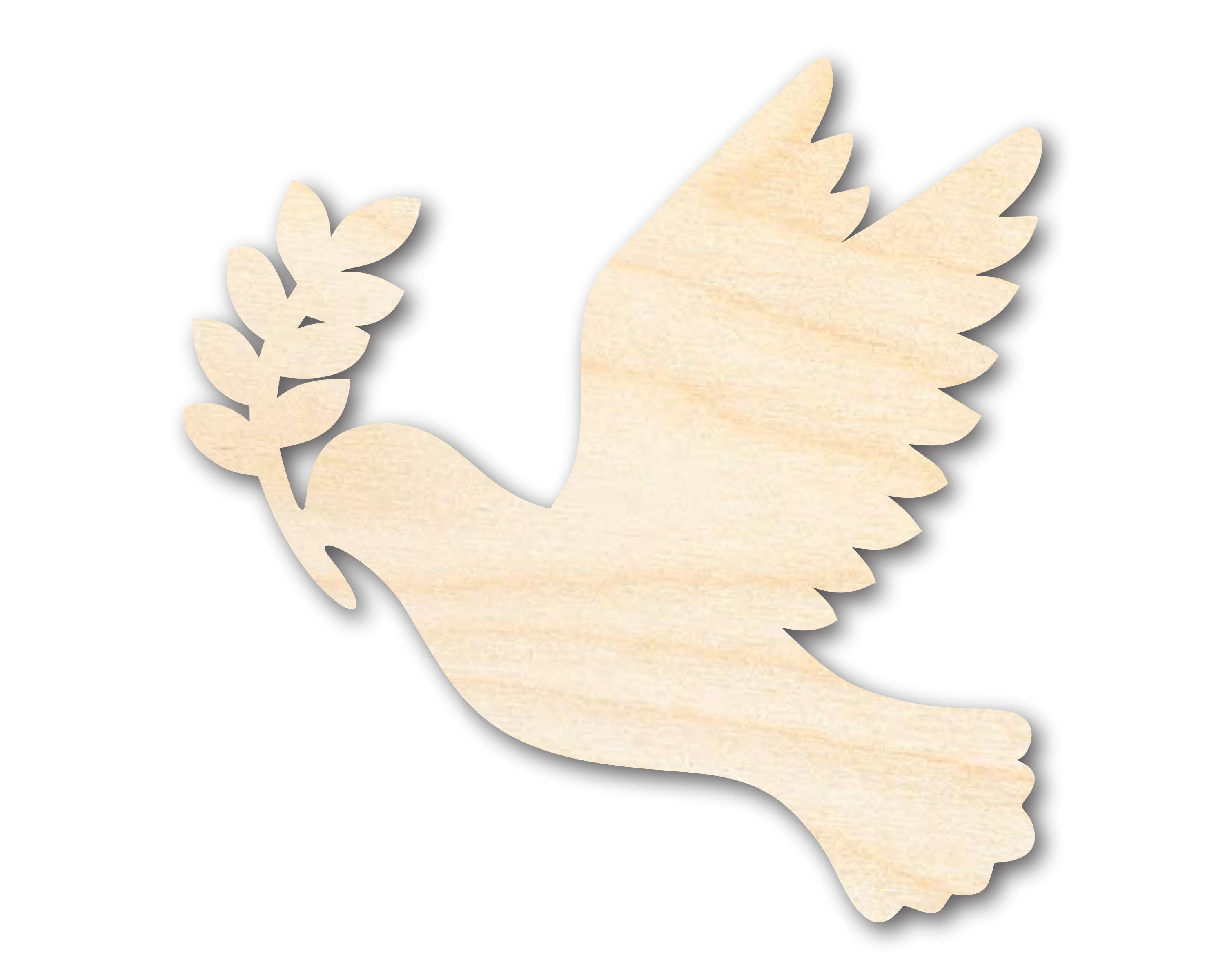Unfinished Wood Dove and Olive Branch Shape | DIY Craft Cutout | up to ...