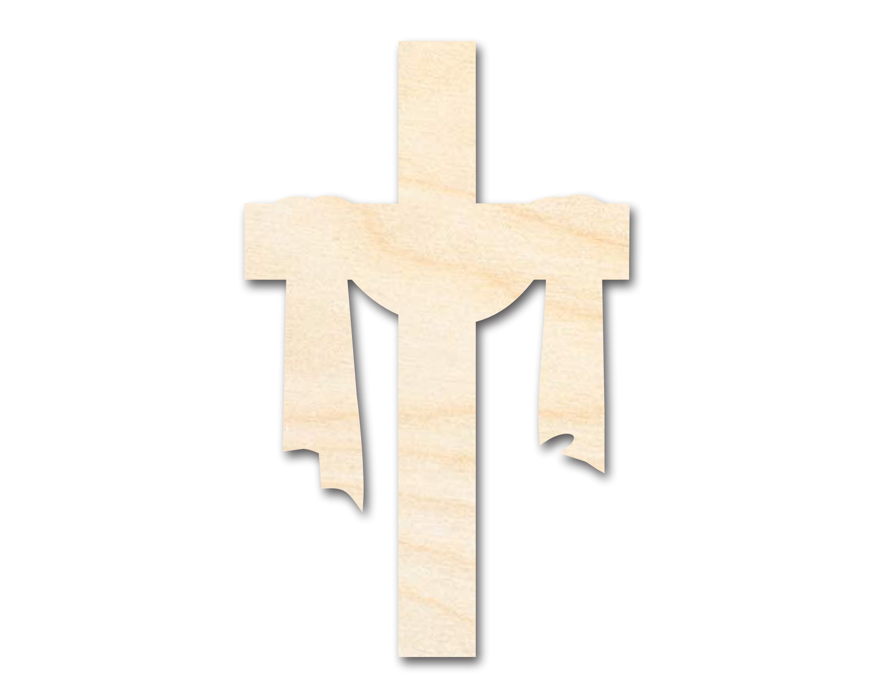 Unfinished Wood Draped Cross Shape | DIY Craft Cutout | up to 46" DIY 8 ...