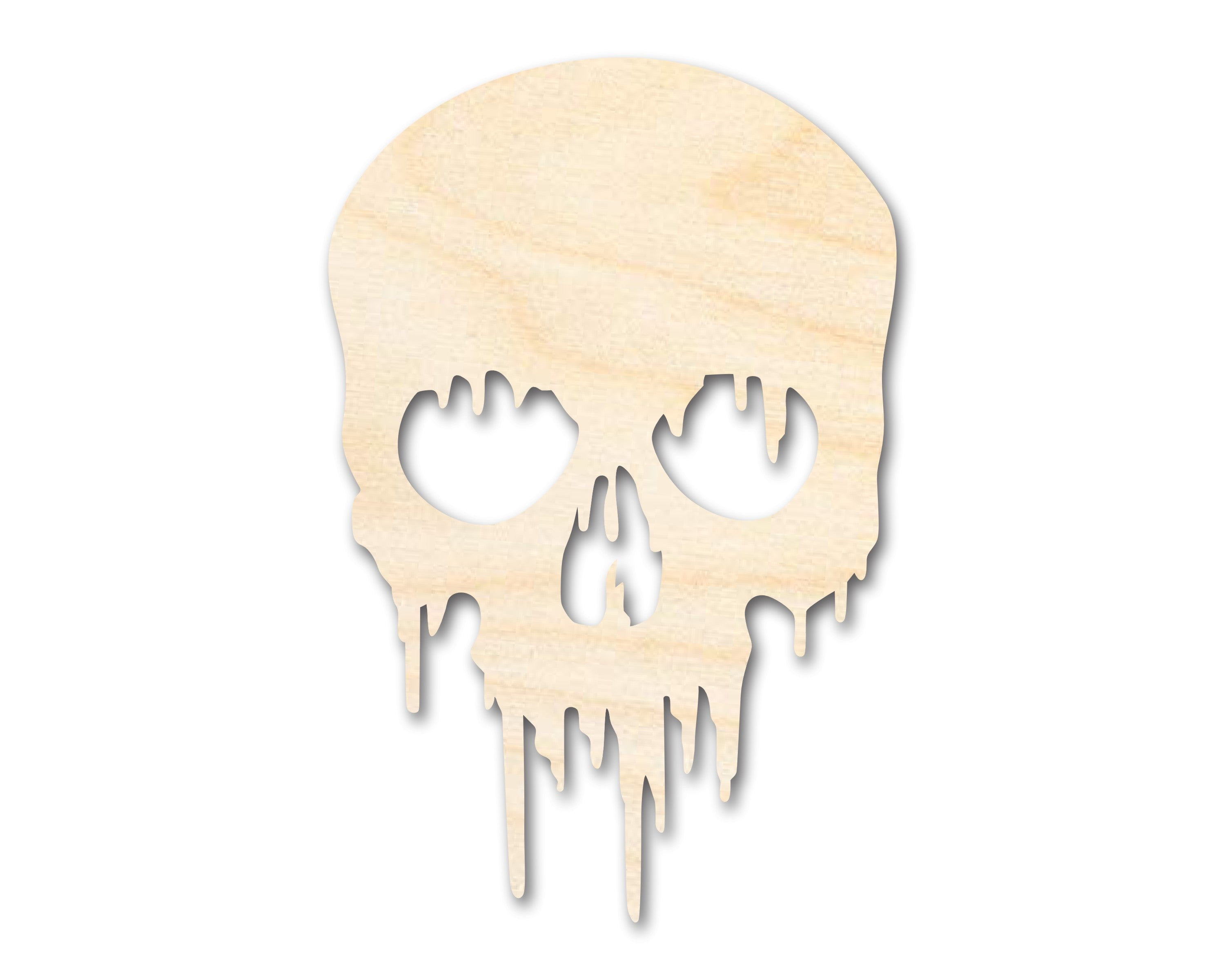 Unfinished Wood Dripping Skull Shape 8" / 1/4" - Walmart.com