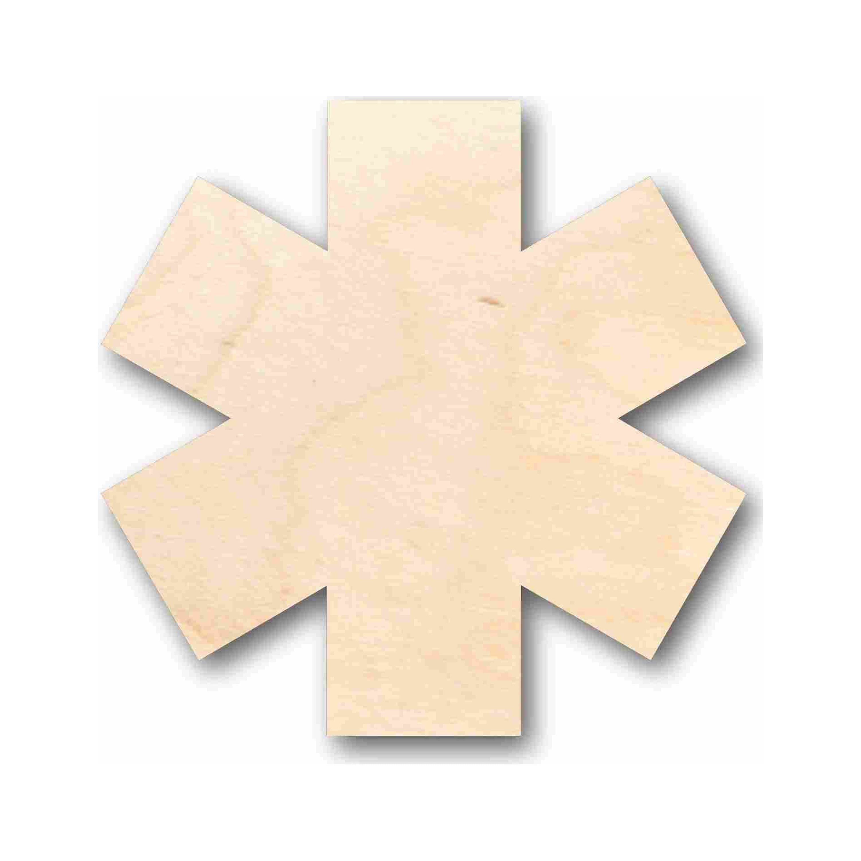Unfinished Wood EMS Medical Life Star Badge Silhouette - Craft- up to ...