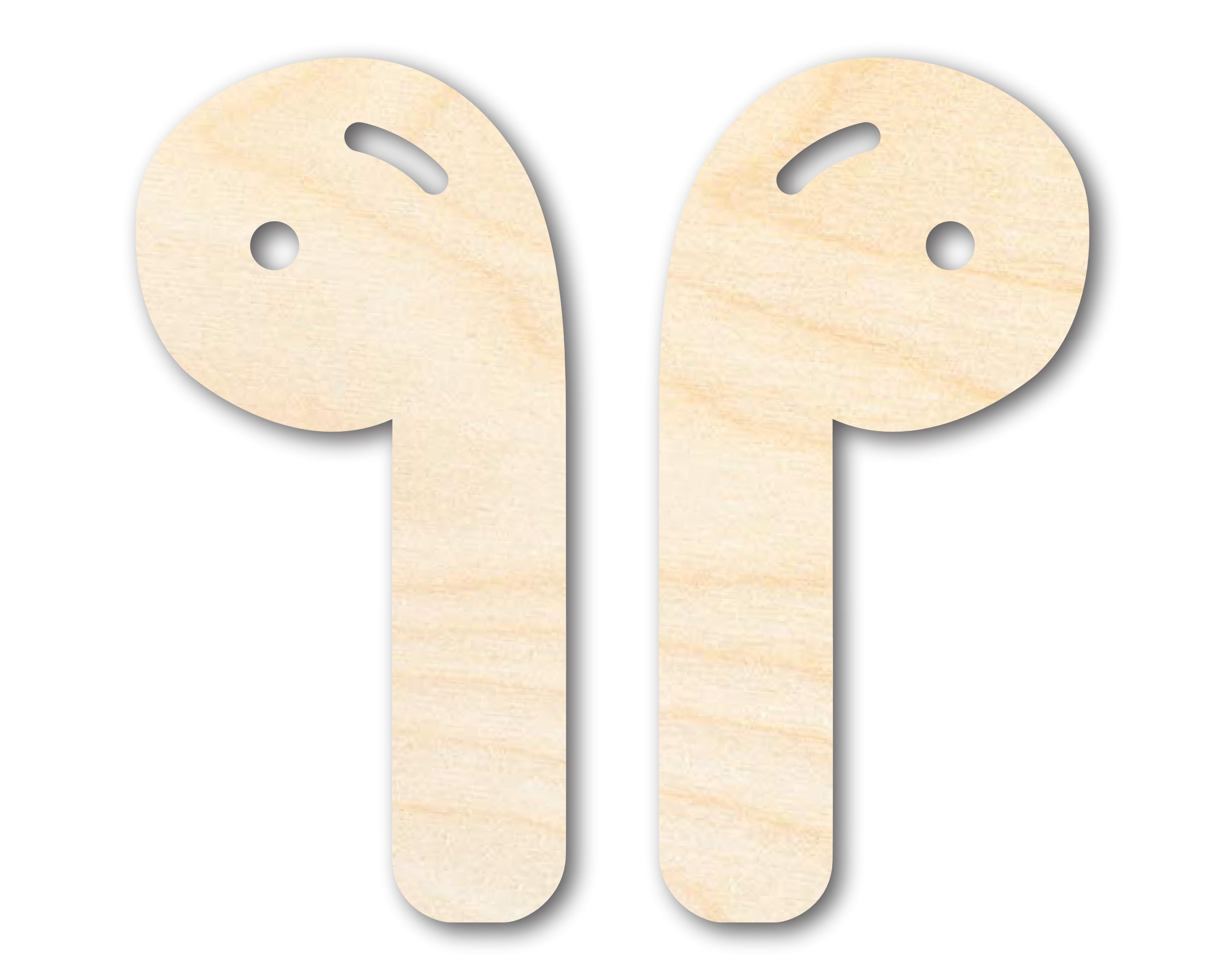 Unfinished Wood Earbuds Shape | DIY Craft Cutout | up to 46" DIY 46 ...