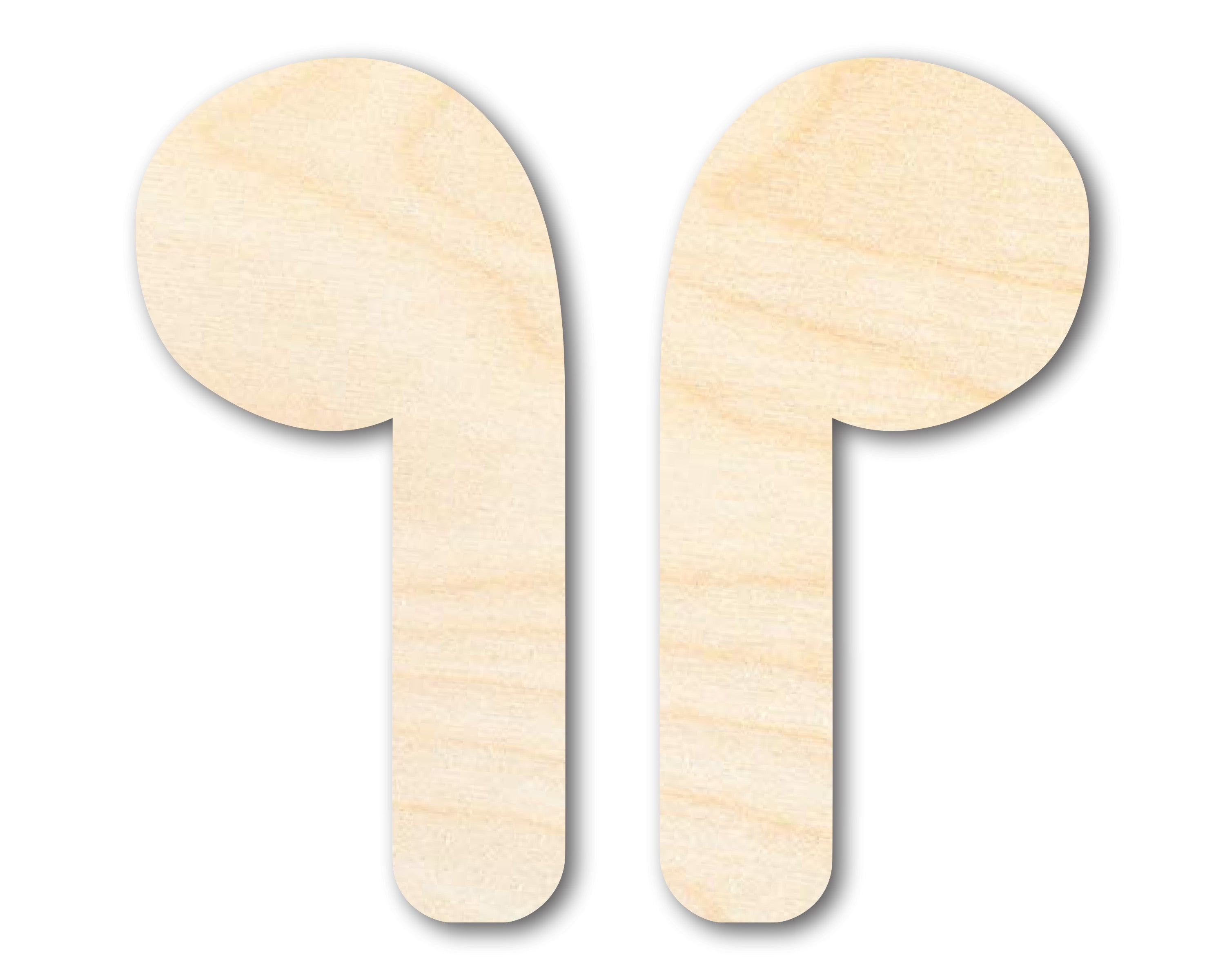 Unfinished Wood Earbuds Silhouette Shape | DIY Craft Cutout | up to 46 ...