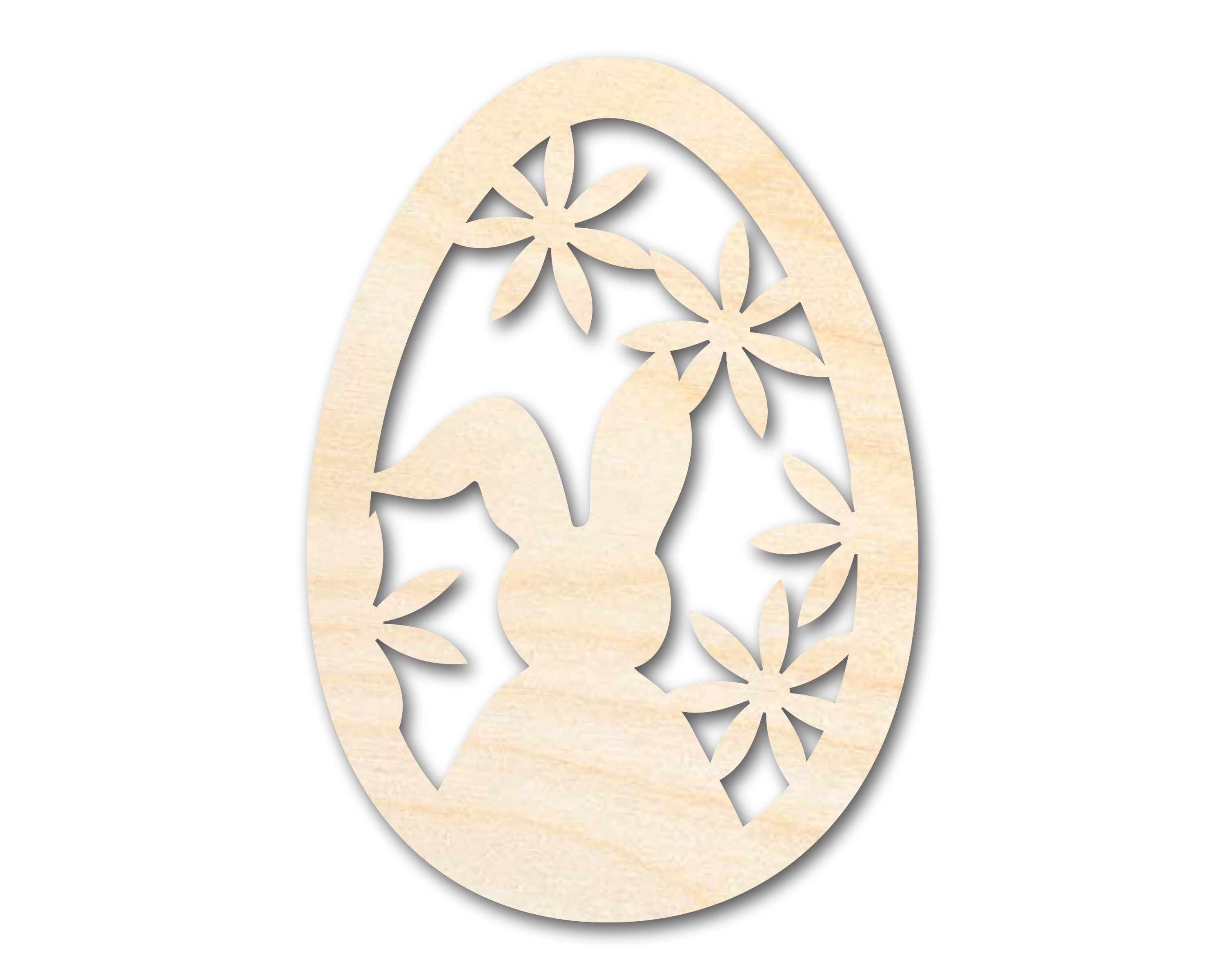 Unfinished Wood Easter Bunny Flower Egg Shape - Easter Craft - up to 46 ...