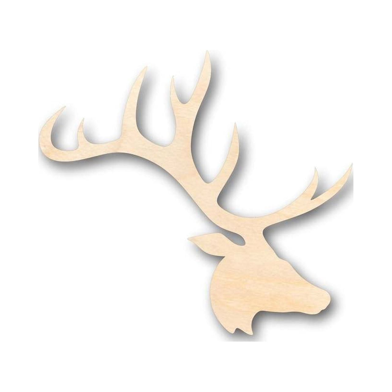 Unfinished Wood Elk Head Antlers Shape - Animal - Wildlife - Craft - up ...