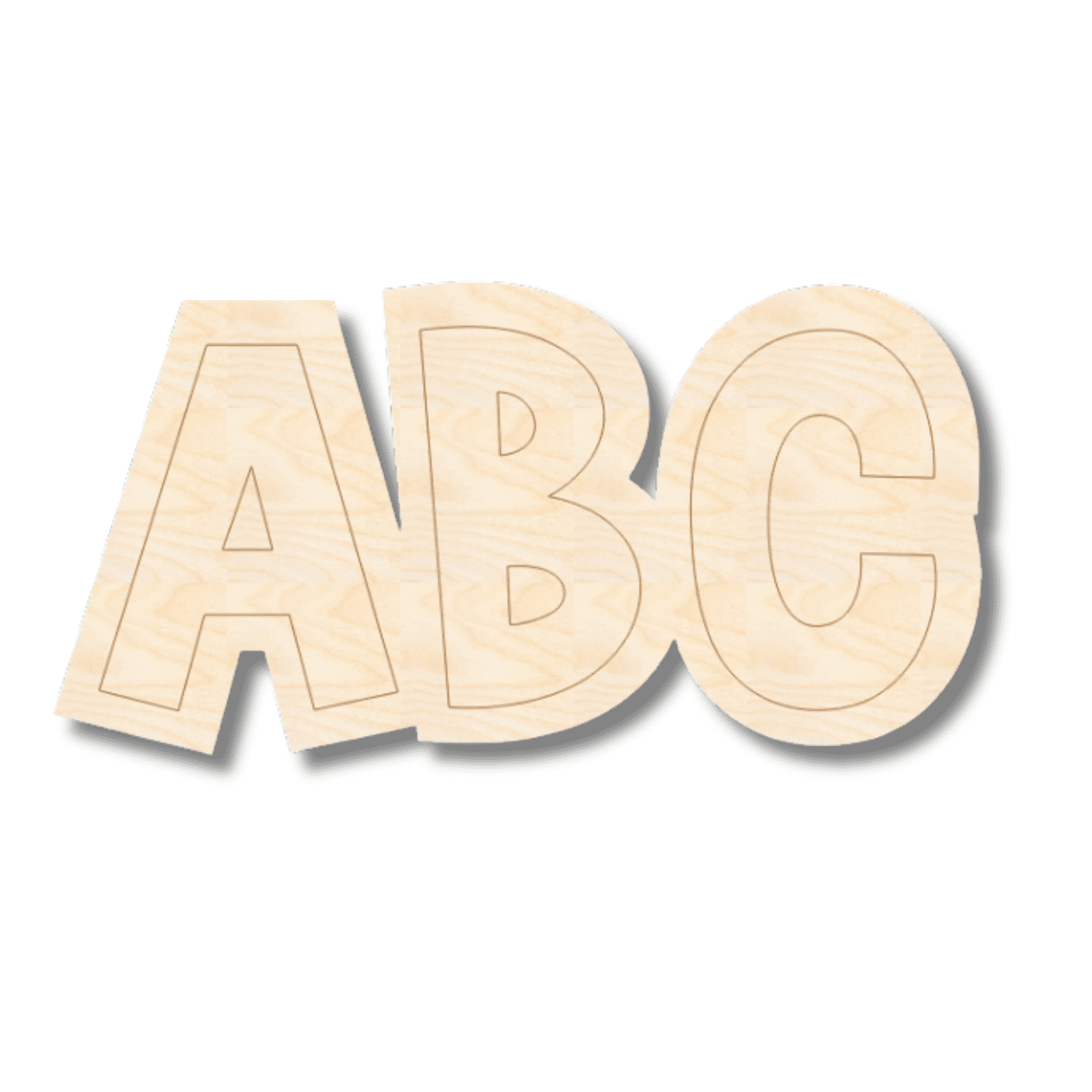 Unfinished Wood Etched ABC Shape | Paint By Line Crafts | up to 30" DIY ...
