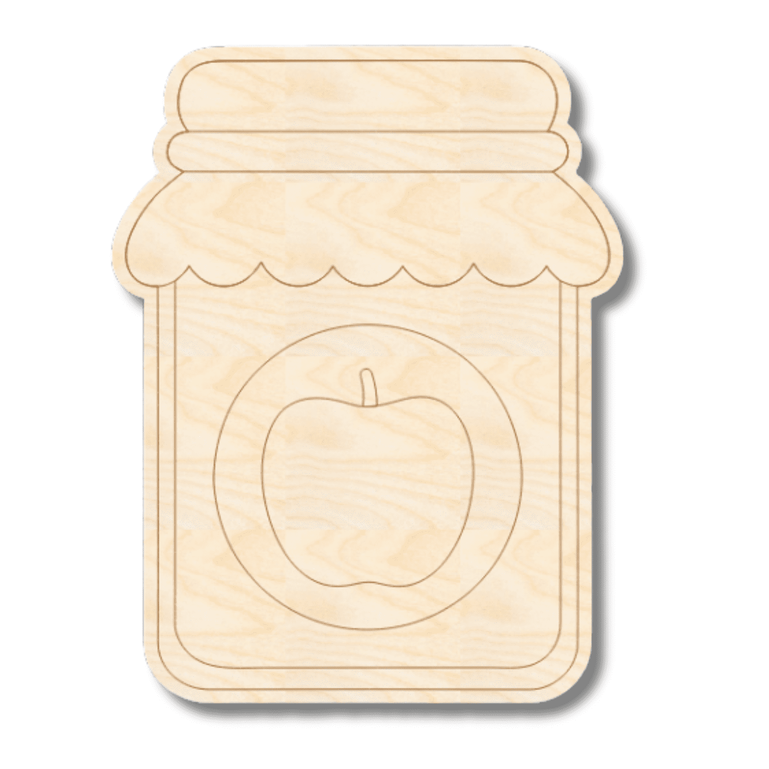 Unfinished Wood Etched Apple Jam Shape 18" / 1/4" - Walmart.com