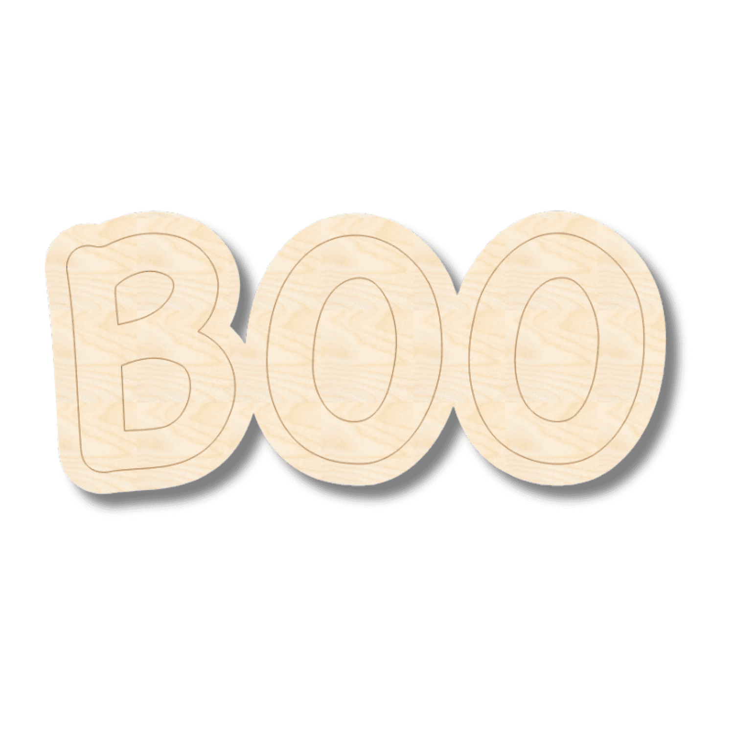 Unfinished Wood Etched BOO Shape 20" / 1/8" - Walmart.com