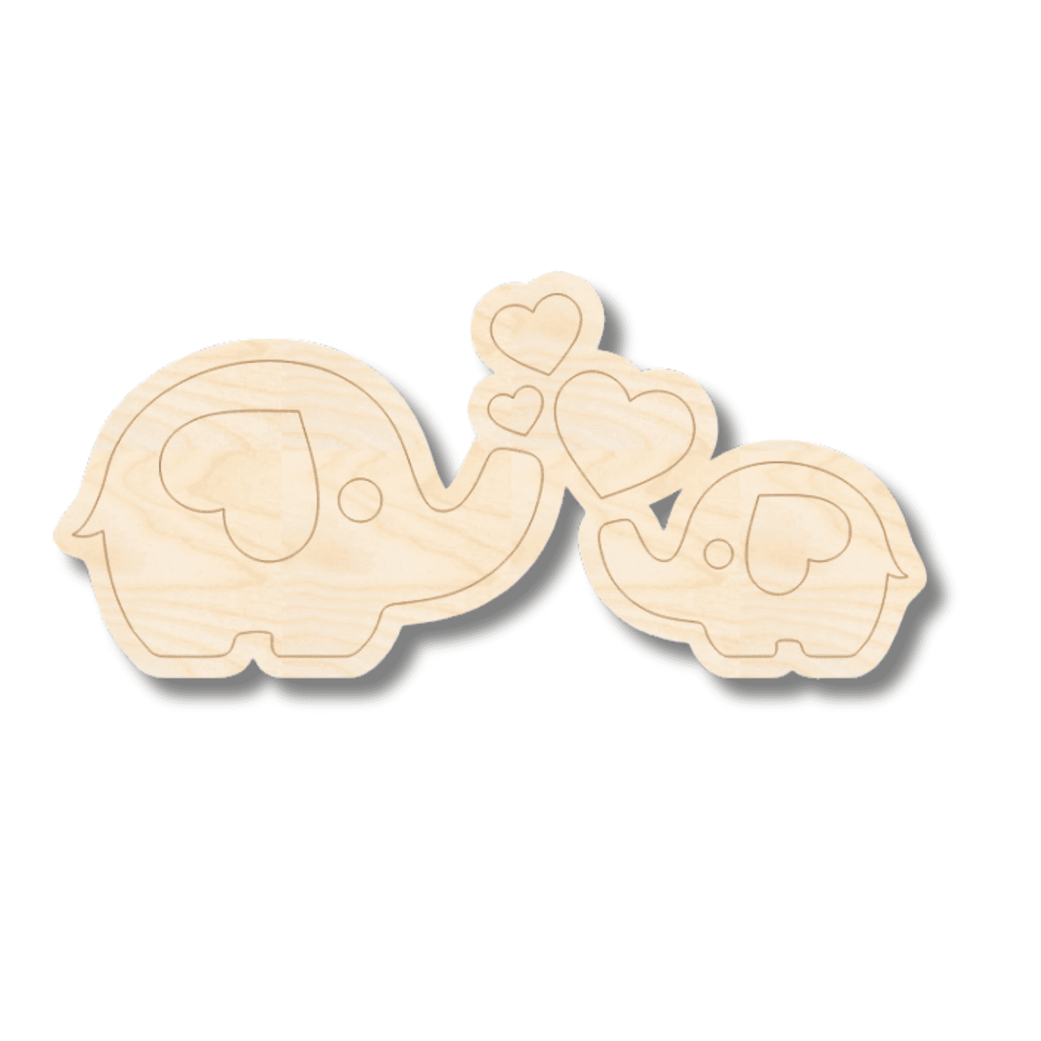 Unfinished Wood Etched Baby Elephants Shape 7" / 1/4" - Walmart.com