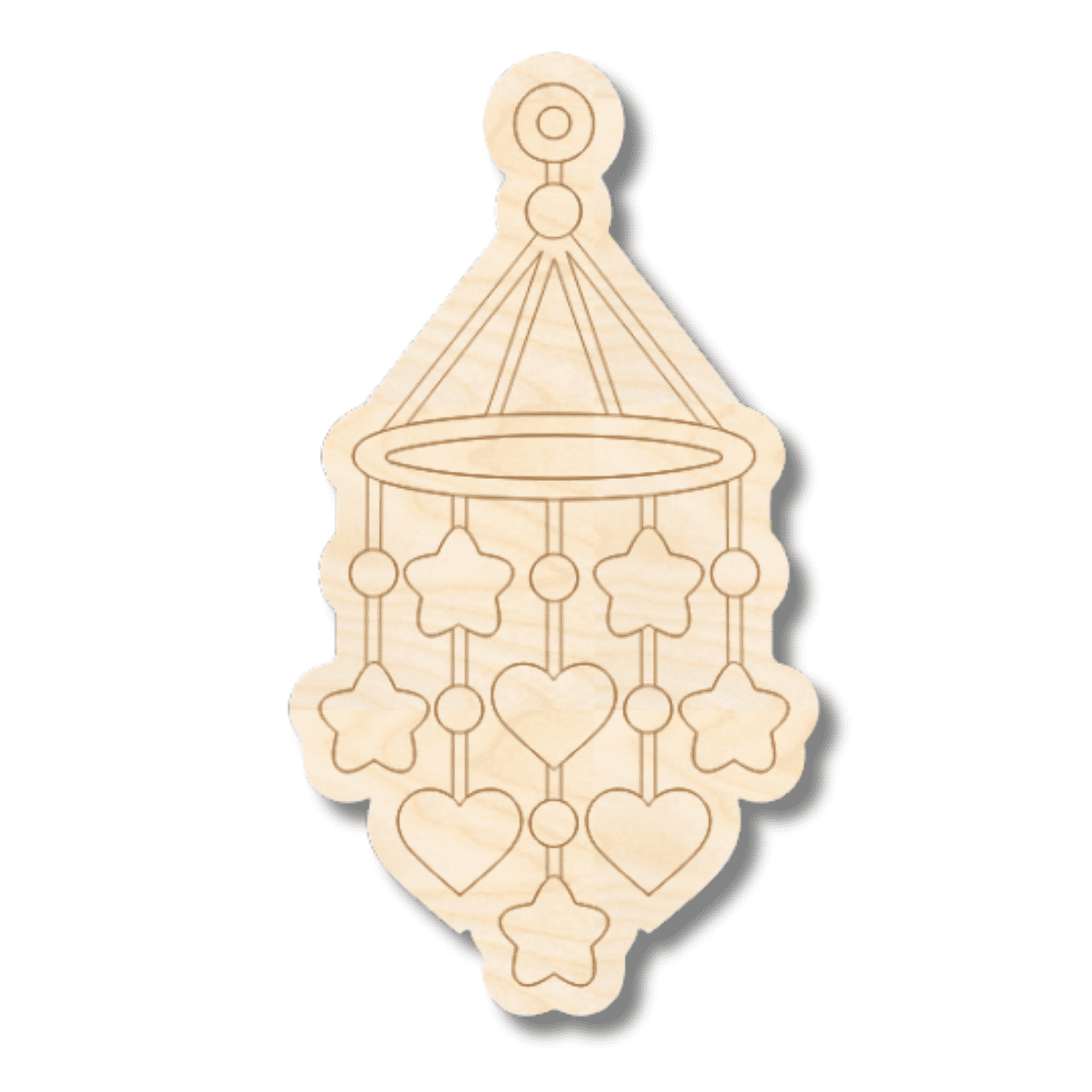 Unfinished Wood Etched Baby Mobile Shape 4" / 1/4" - Walmart.com