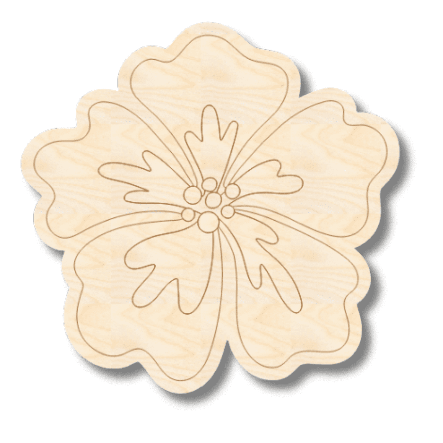 Unfinished Wood Etched Beach Flower Shape | Paint By Line Crafts | up ...