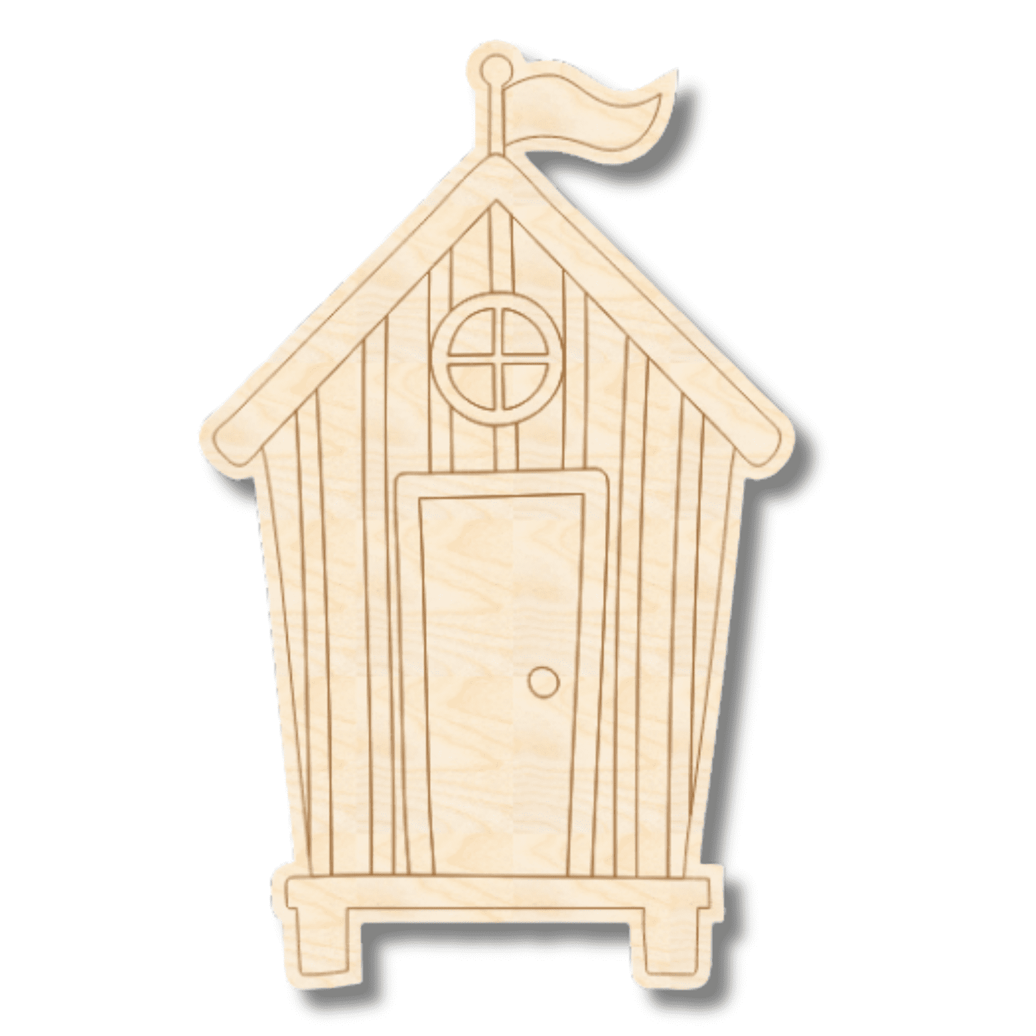 Unfinished Wood Etched Beach Hut Shape | Paint By Line Crafts | up to ...