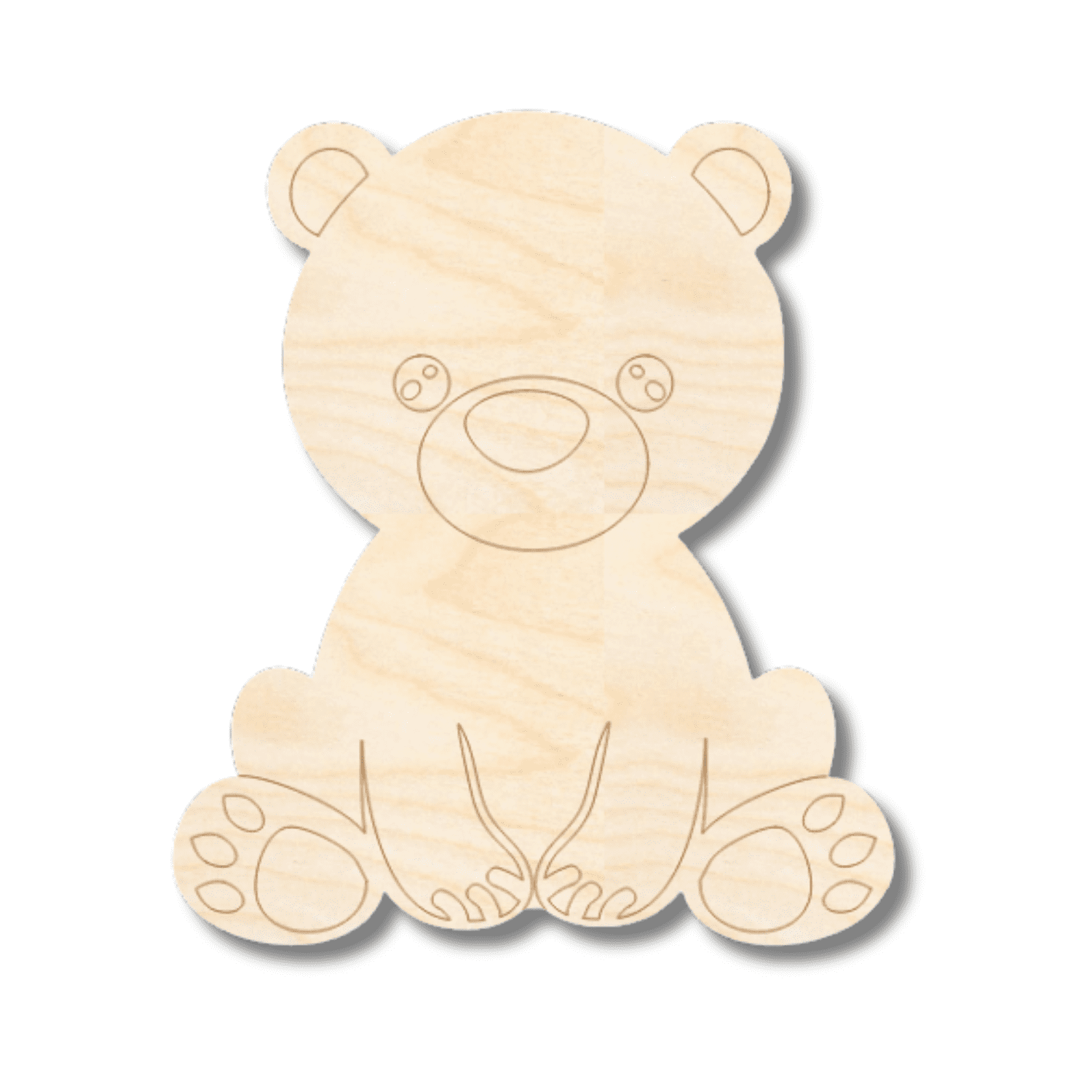 Unfinished Wood Etched Bear Shape | Paint By Line Crafts | up to 30 ...