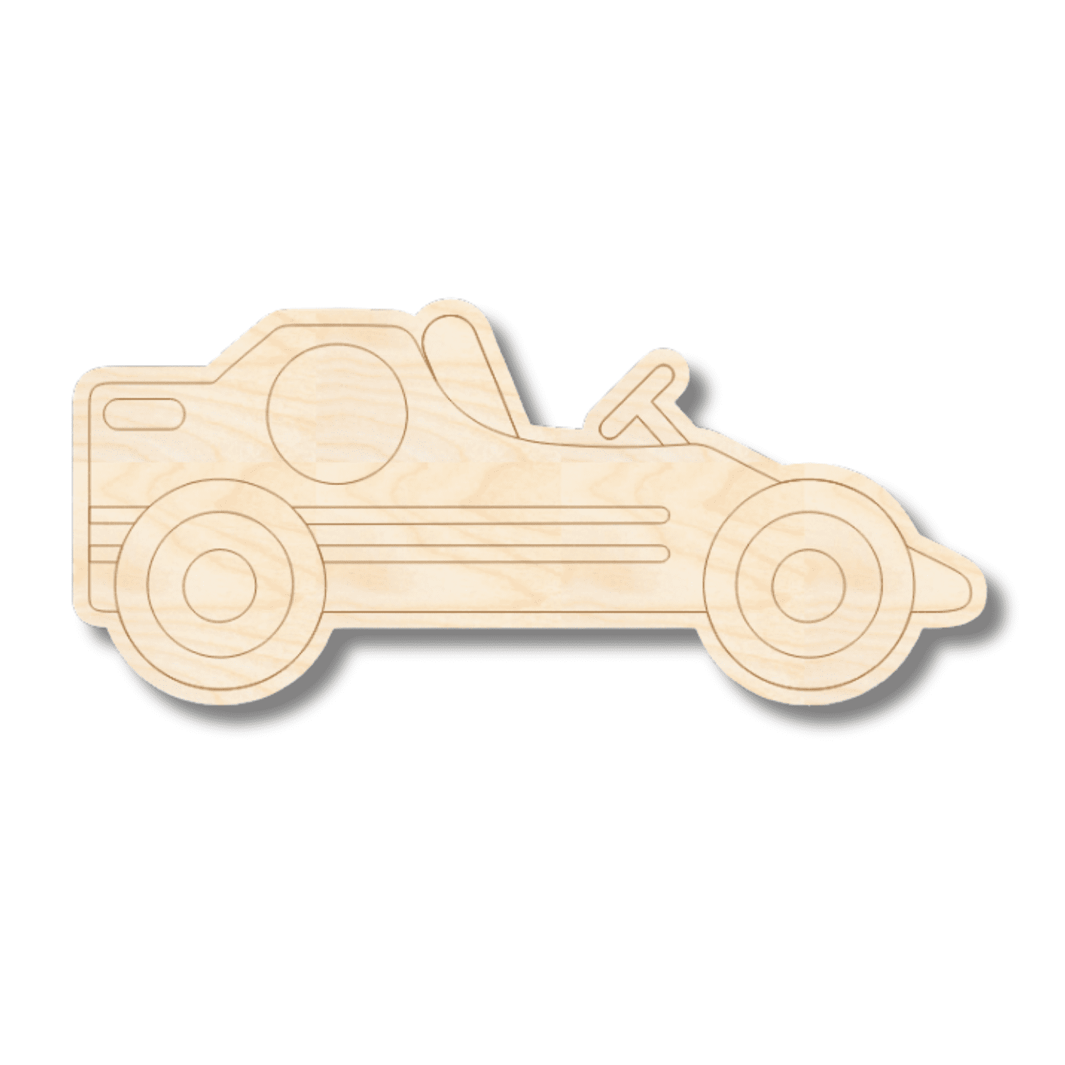 Unfinished Wood Etched Big Race Car Shape | Paint By Line Crafts | up ...