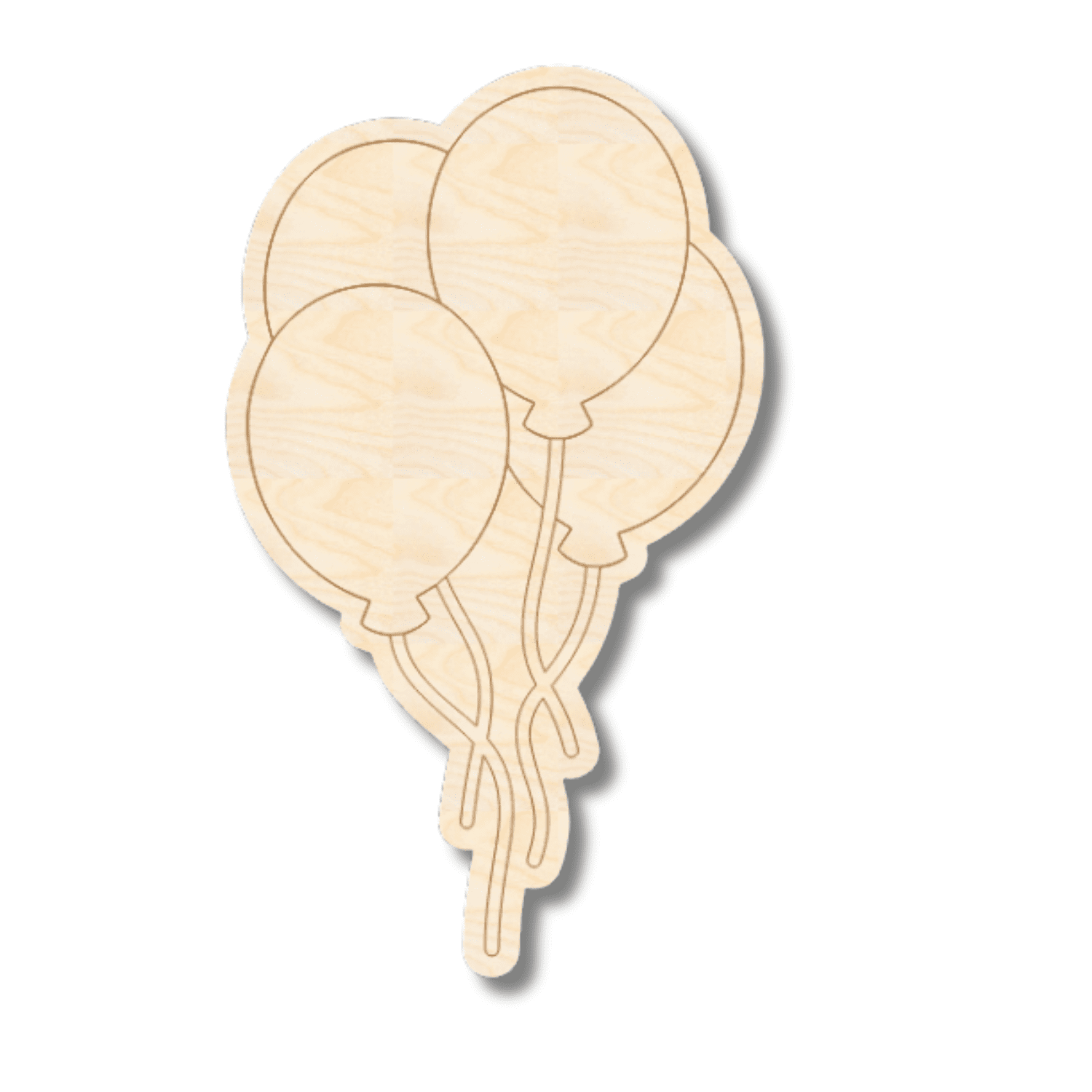 Unfinished Wood Etched Birthday Balloons Shape 5" / 1/8" - Walmart.com
