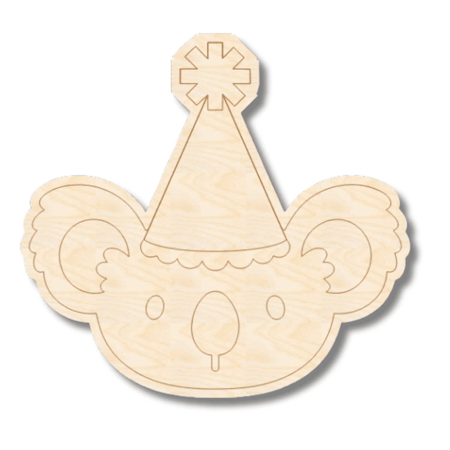 Unfinished Wood Etched Birthday Koala Shape | Paint By Line Crafts | up ...