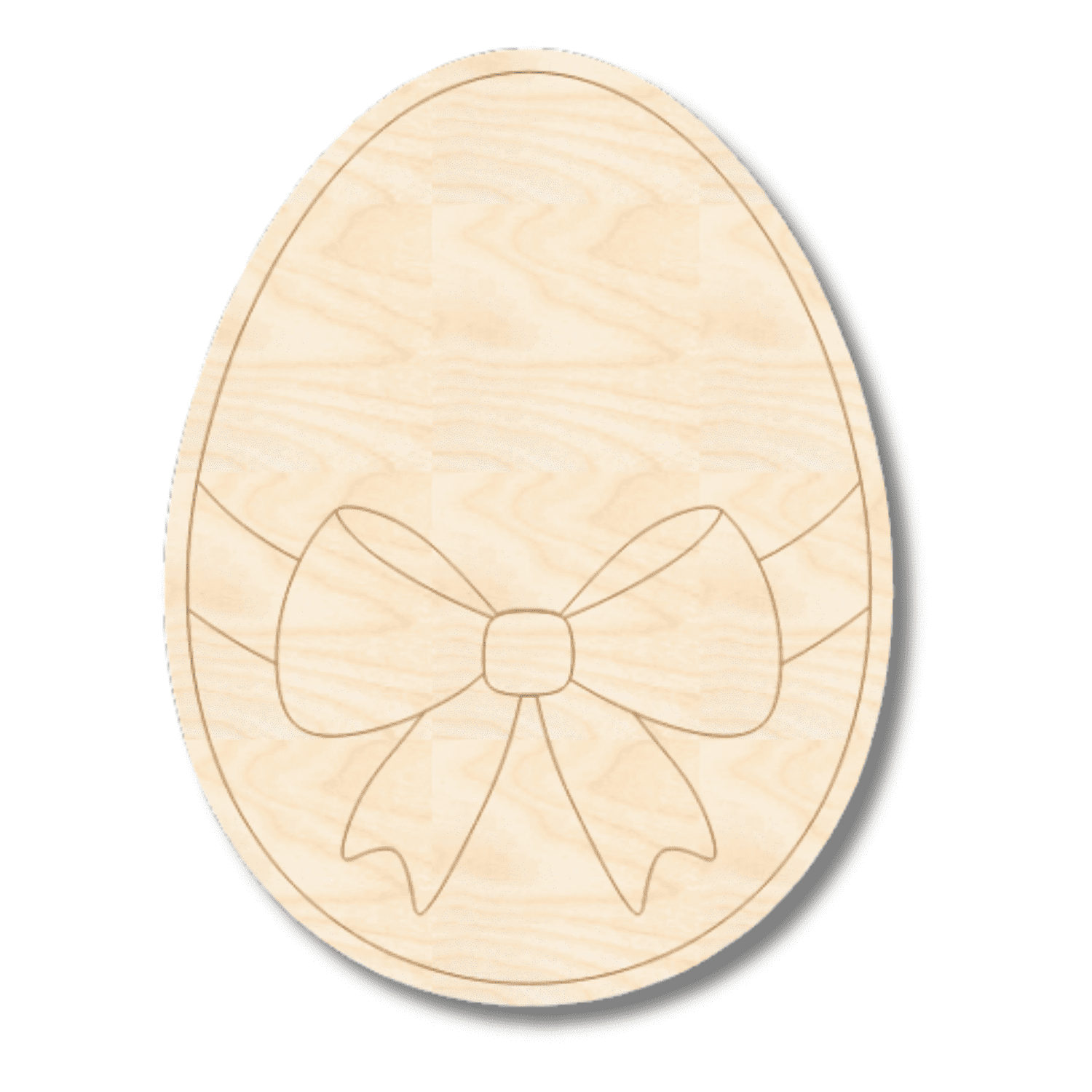 Unfinished Wood Etched Bow Easter Egg Shape 4" / 1/4" - Walmart.com