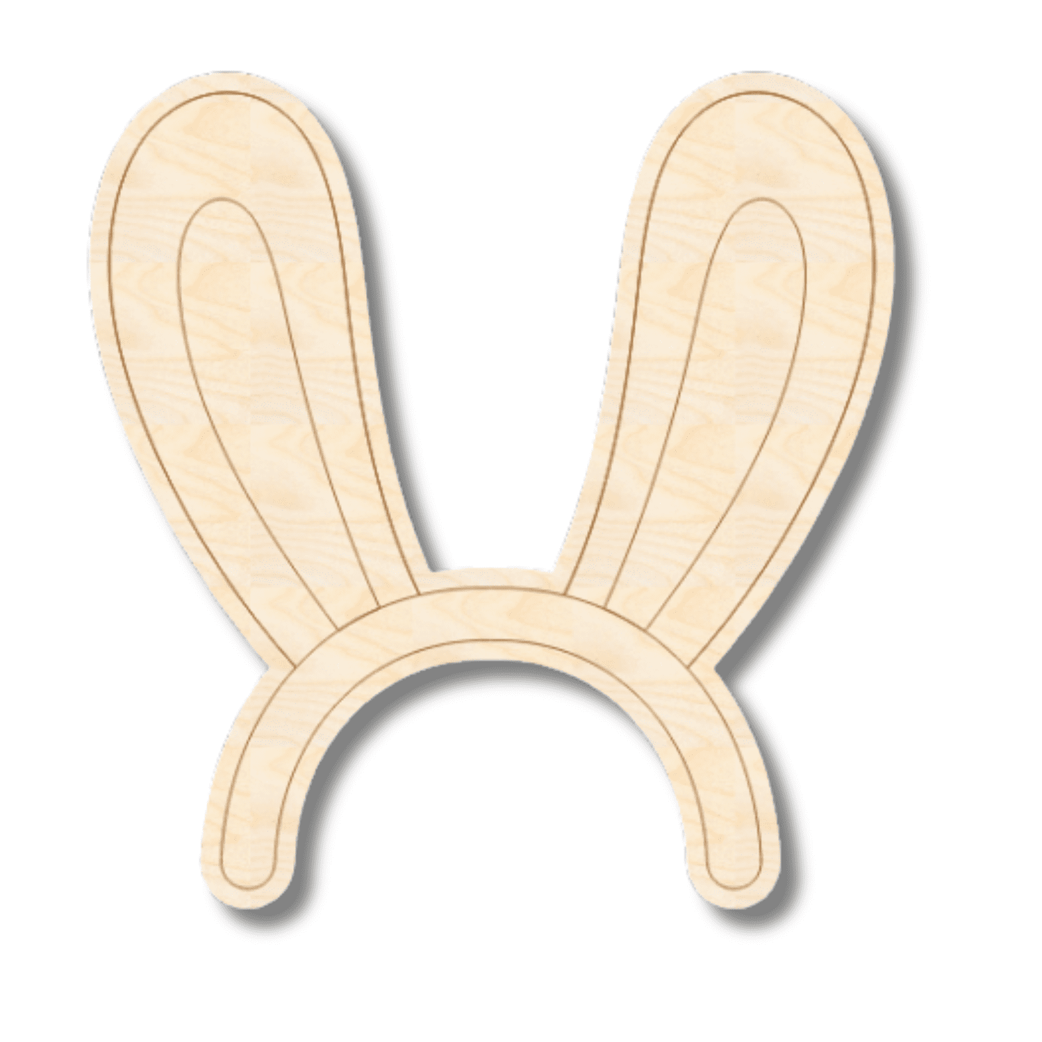 Unfinished Wood Etched Bunny Ears Shape | Paint By Line Crafts | up to ...