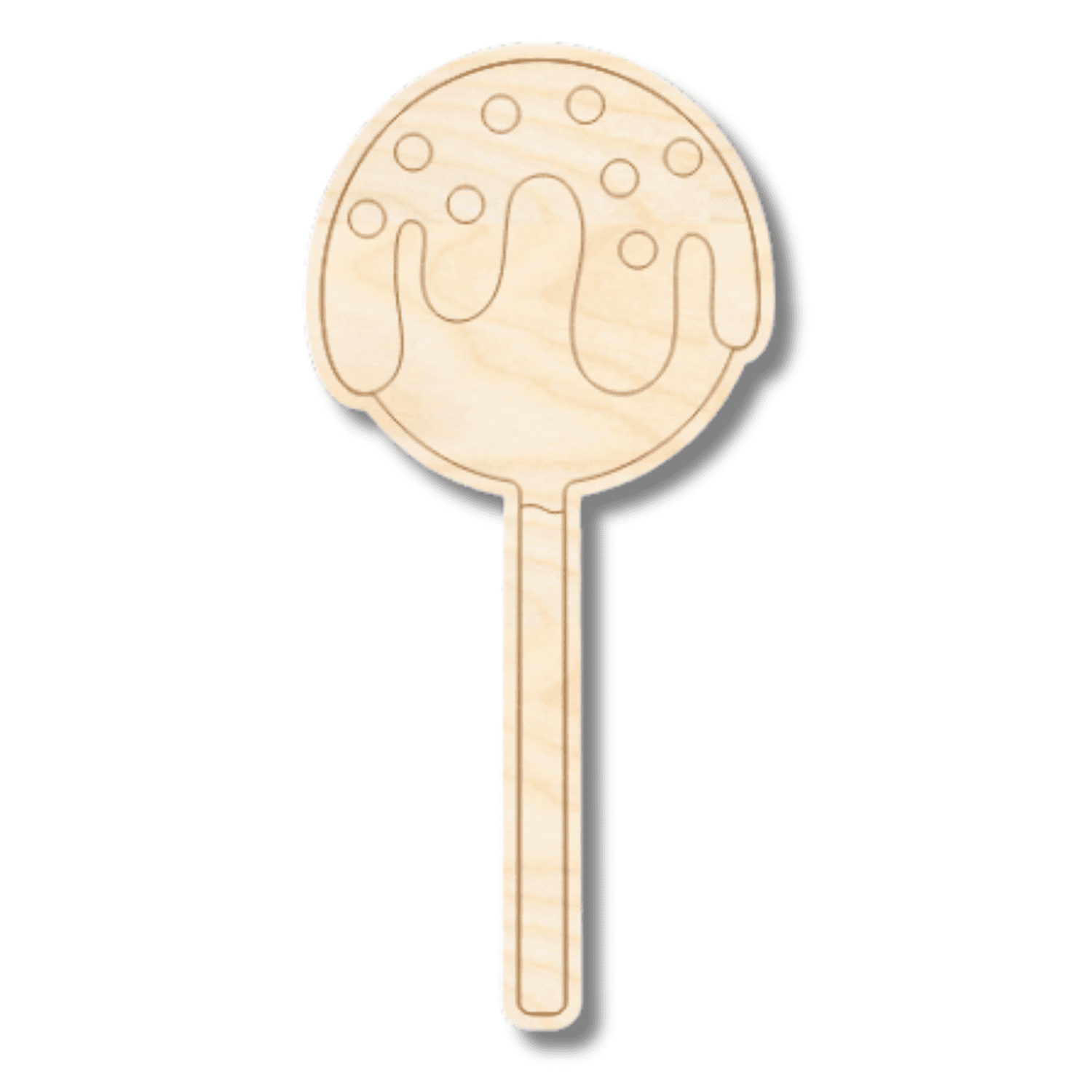 Unfinished Wood Etched Cake Pop Shape | Paint By Line Crafts | up to 30" DIY 3" / 1/8" - Walmart.com