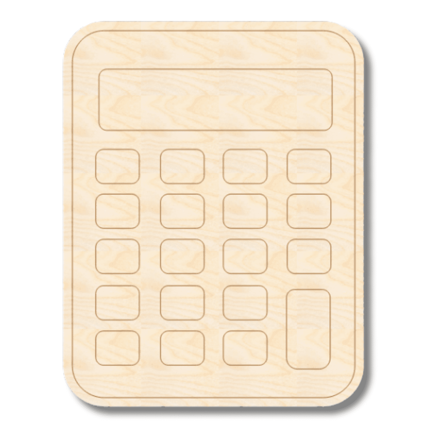 Unfinished Wood Etched Calculator Shape | Paint By Line Crafts | up to ...