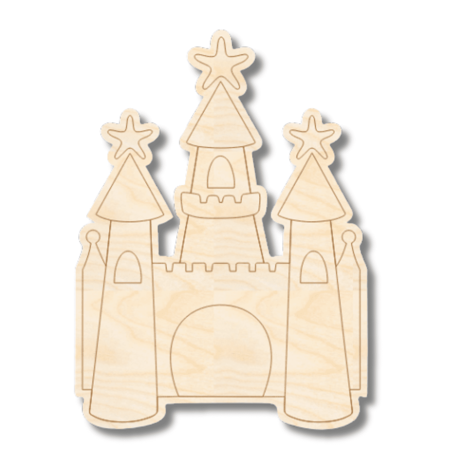 Unfinished Wood Etched Castle Shape 16" / 1/4" - Walmart.com