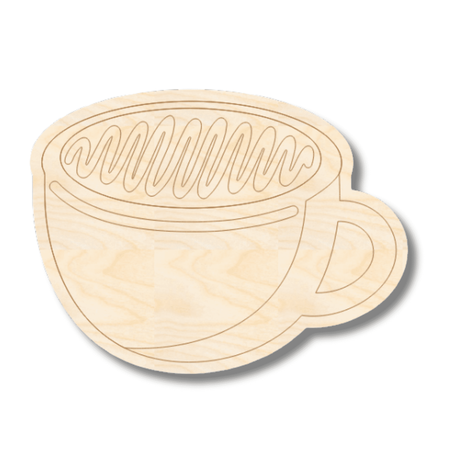 Unfinished Wood Etched Chai Tea Shape | Paint By Line Crafts | up to 30 ...