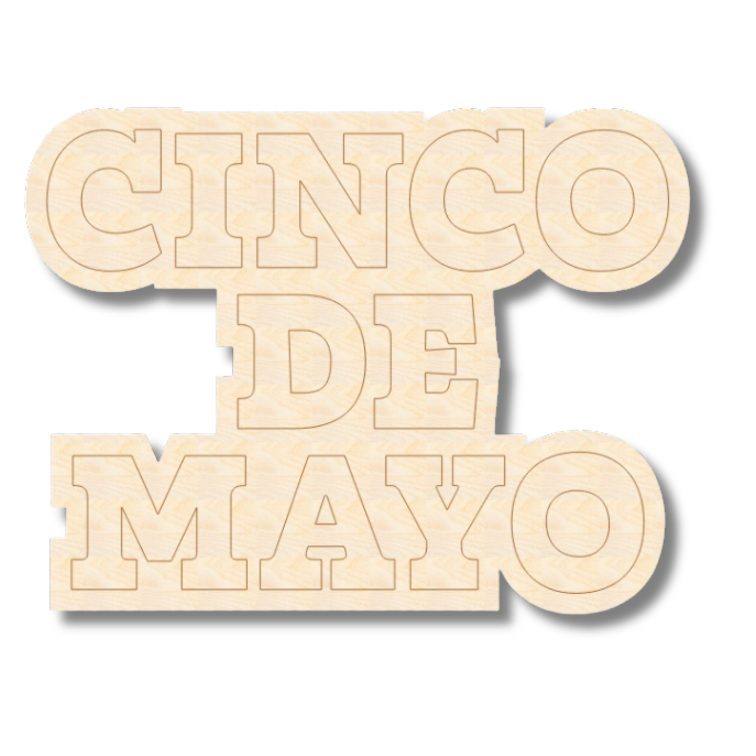 Unfinished Wood Etched Cinco De Mayo Shape | Paint By Line Crafts | up ...
