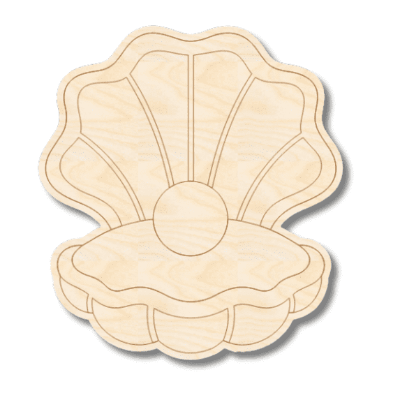 Unfinished Wood Etched Clam Shape | Paint By Line Crafts | up to 30 ...