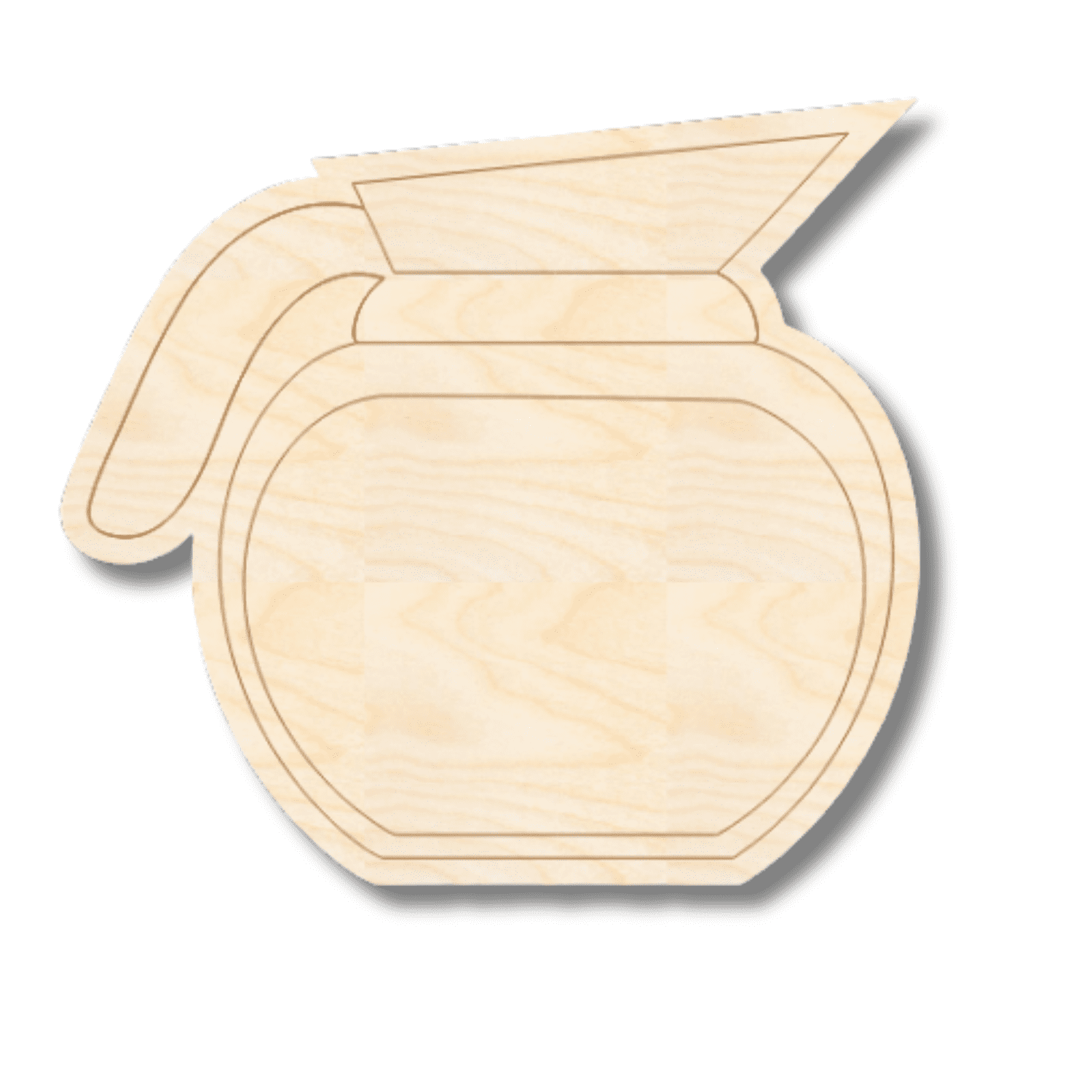 Unfinished Wood Etched Coffee Pot Shape | Paint By Line Crafts | up to ...