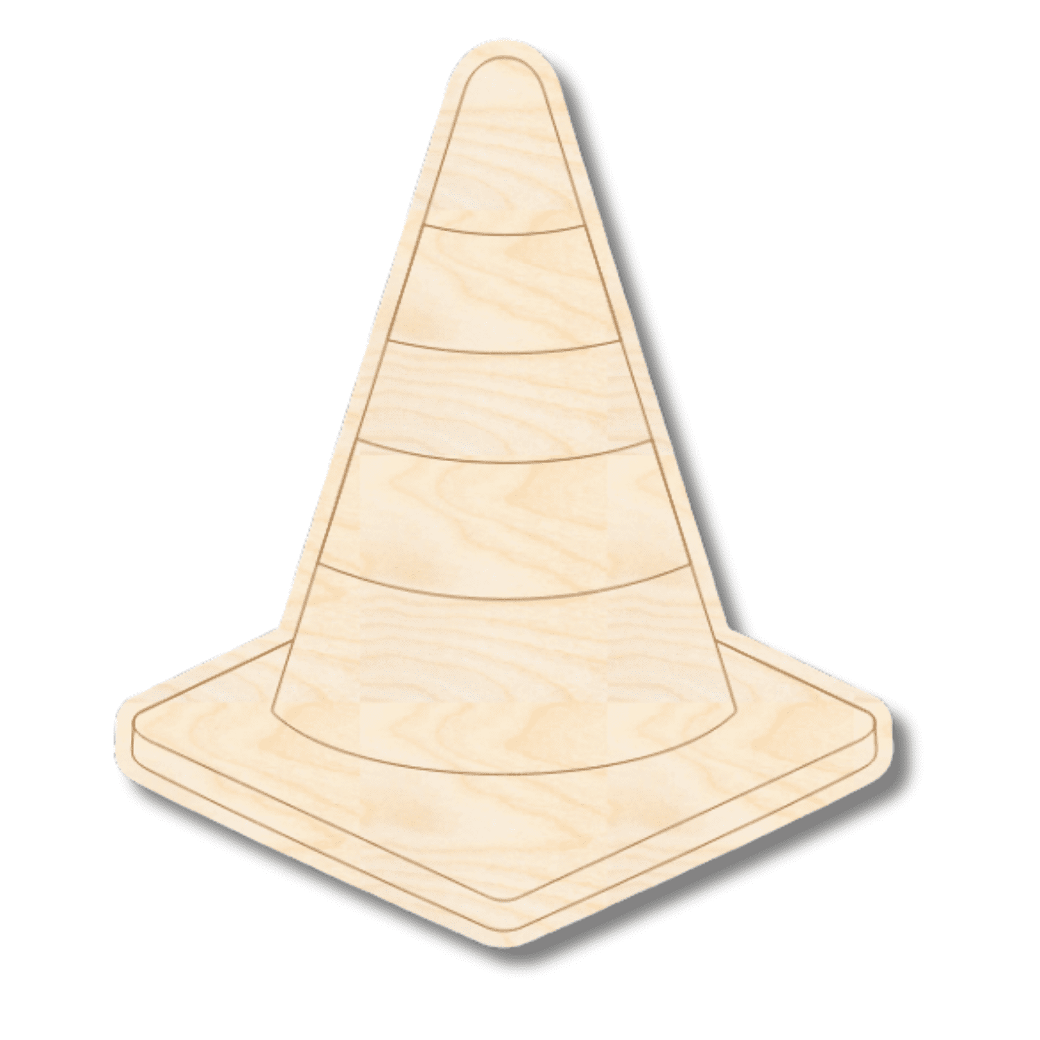 Unfinished Wood Etched Construction Cone Shape 18" / 1/8" - Walmart.com