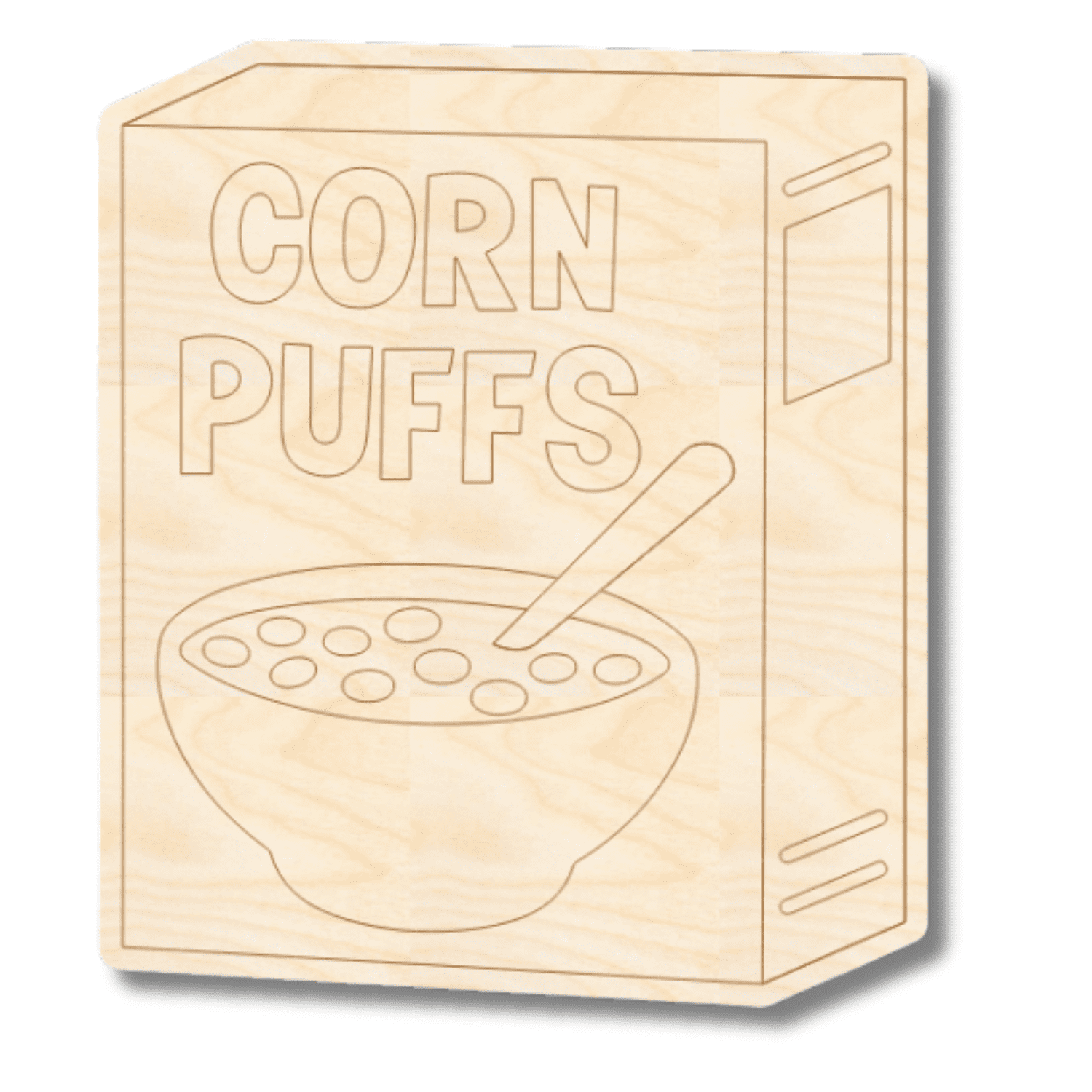 Unfinished Wood Etched Corn Puffs Shape | Paint By Line Crafts | up to 30" DIY 3" / 1/8 ...