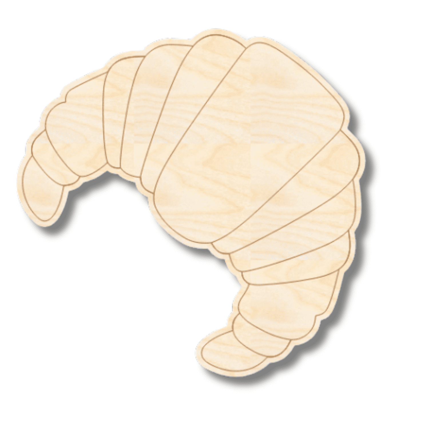 Unfinished Wood Etched Croissant Shape | Paint By Line Crafts | up to ...