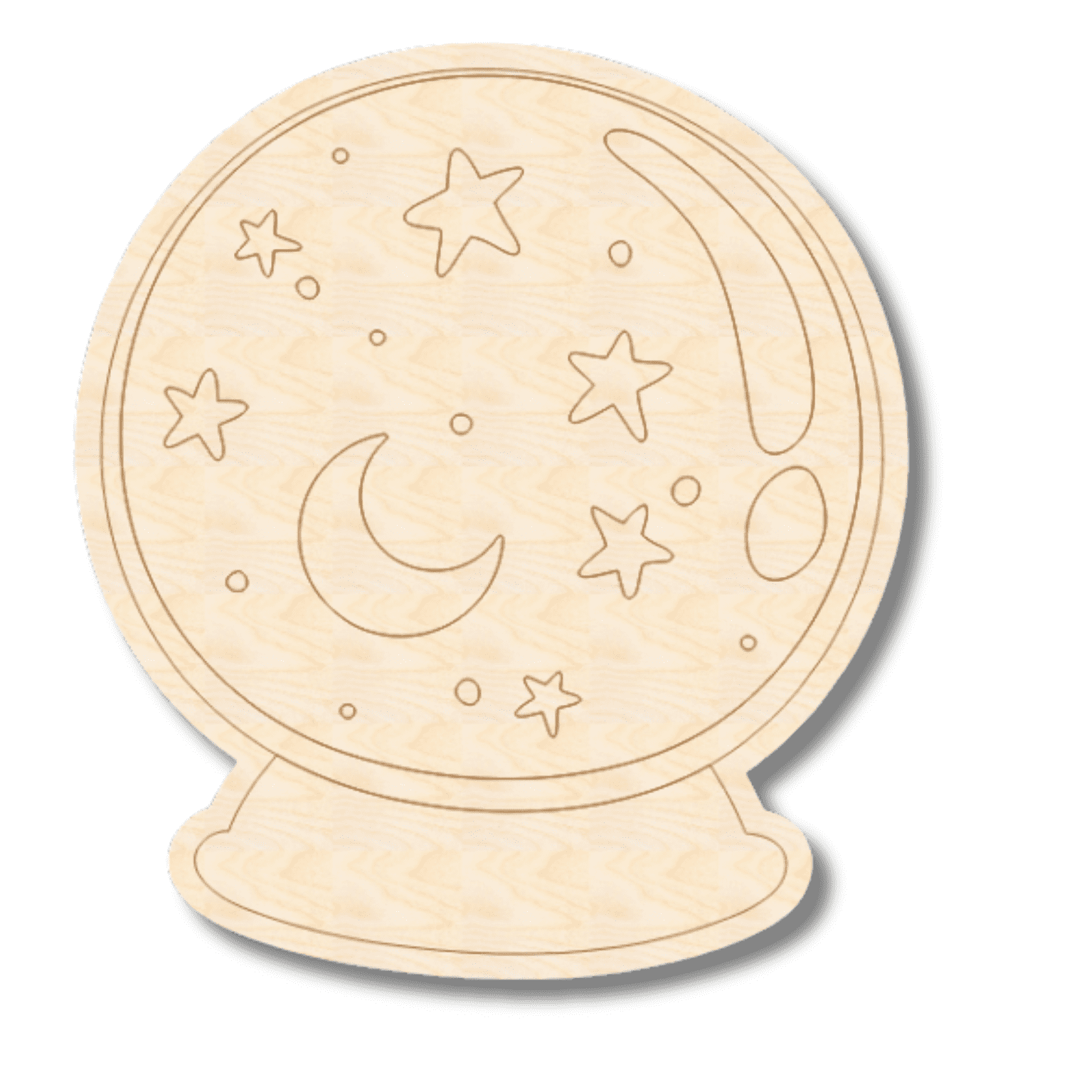 Unfinished Wood Etched Crystal Ball Shape | Paint By Line Crafts | up ...