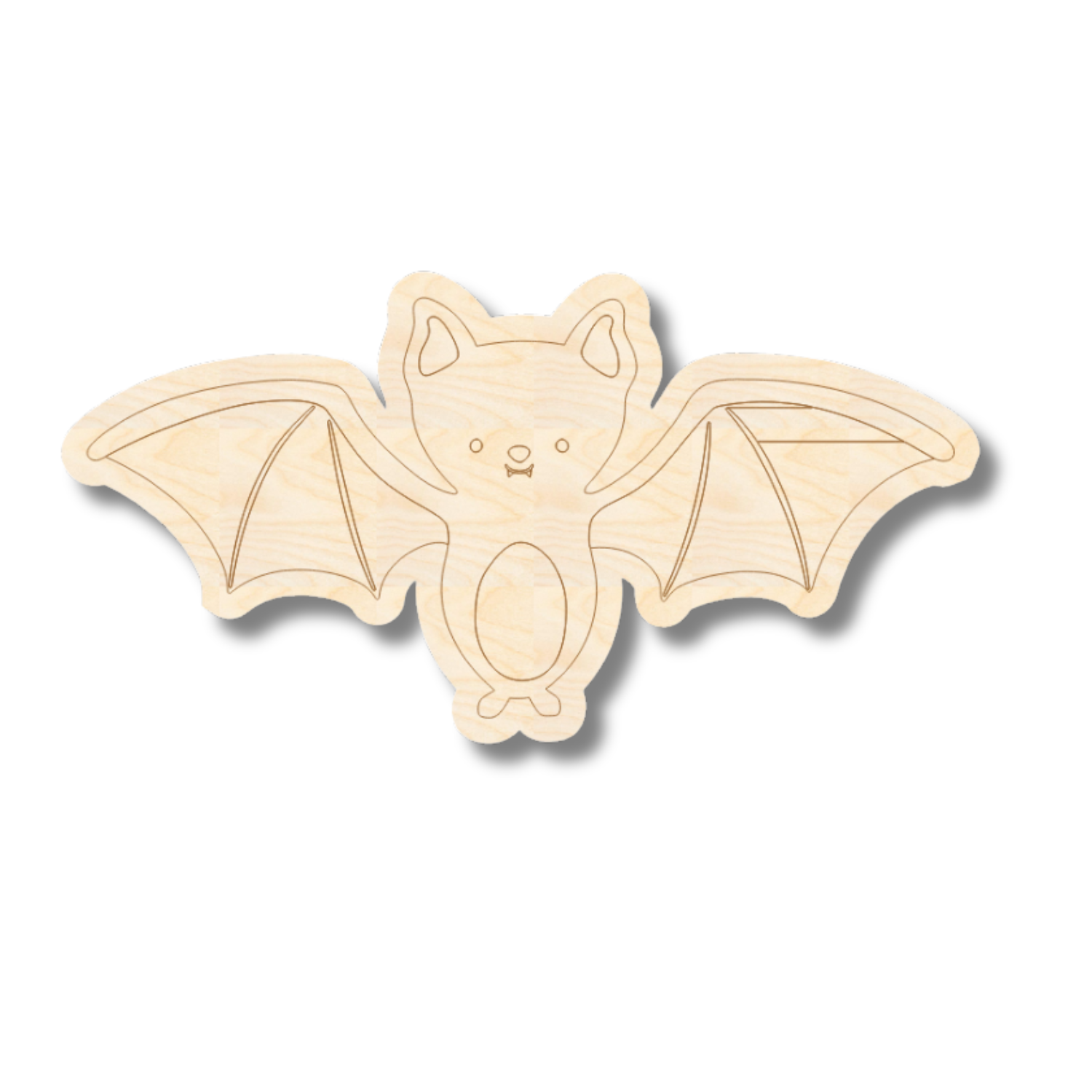 Unfinished Wood Etched Cute Bat Shape | Paint By Line Crafts | up to 30 ...