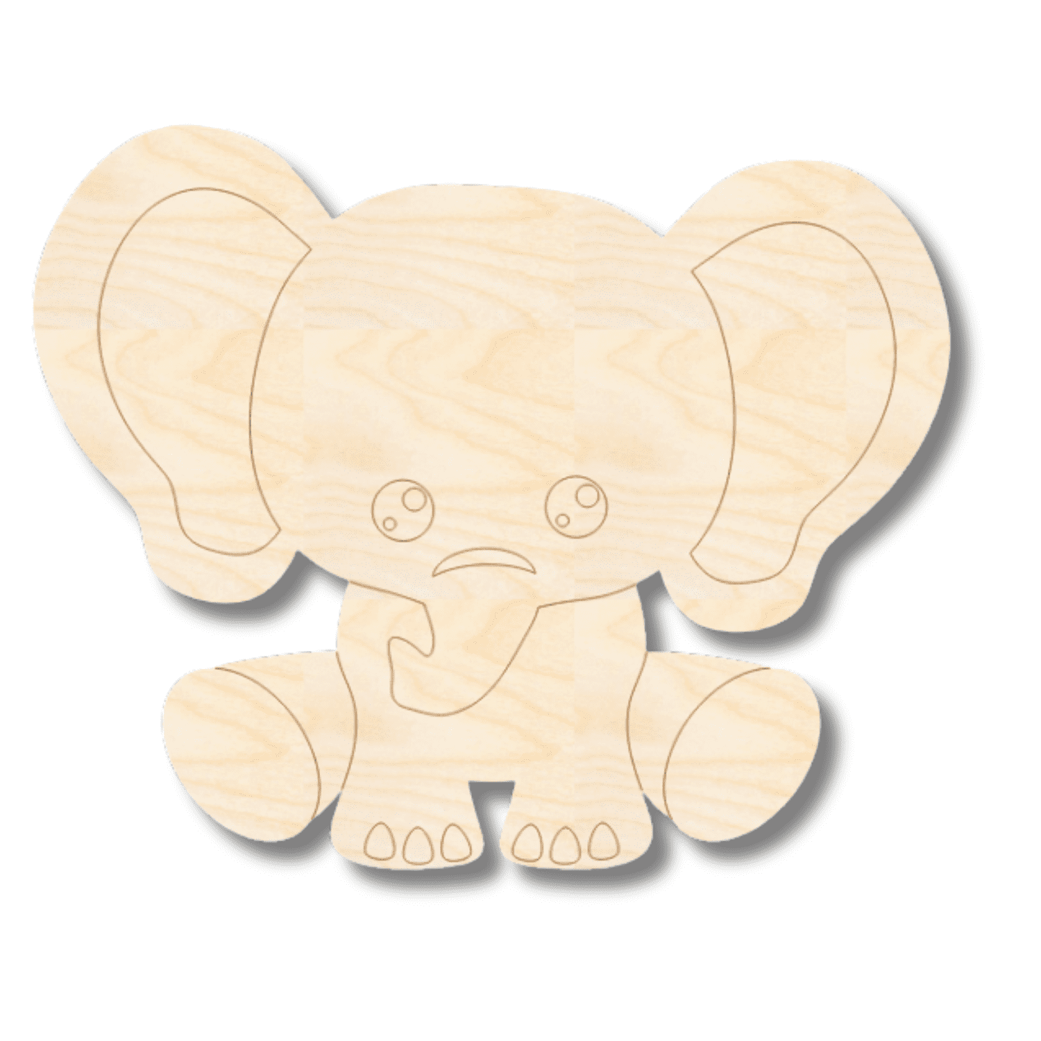 Unfinished Wood Etched Cute Elephant Shape | Paint By Line Crafts | up ...