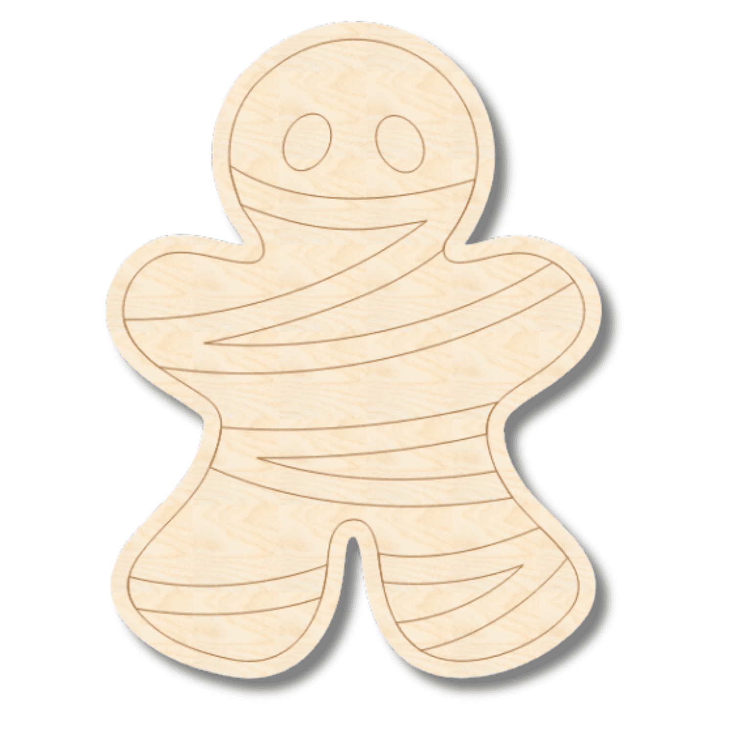 Unfinished Wood Etched Cute Mummy Shape 7" / 1/8" - Walmart.com