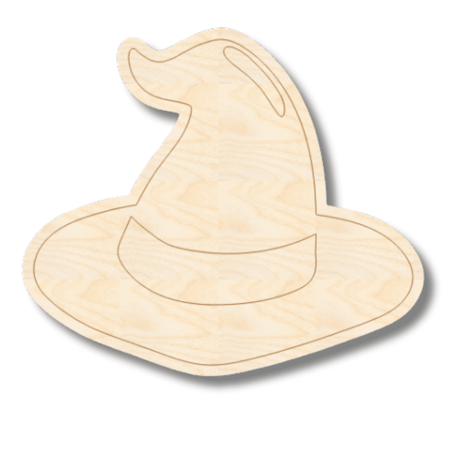 Unfinished Wood Etched Cute Witch Hat Shape 3" / 1/8" - Walmart.com