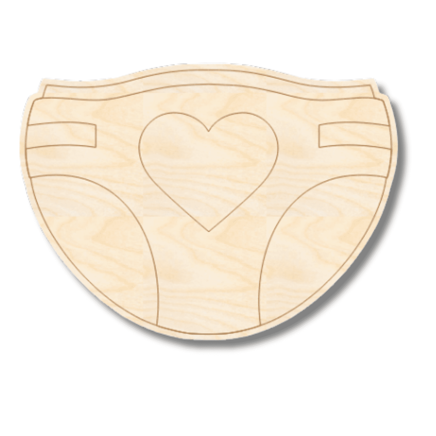 Unfinished Wood Etched Diaper Shape 8" / 1/4" - Walmart.com