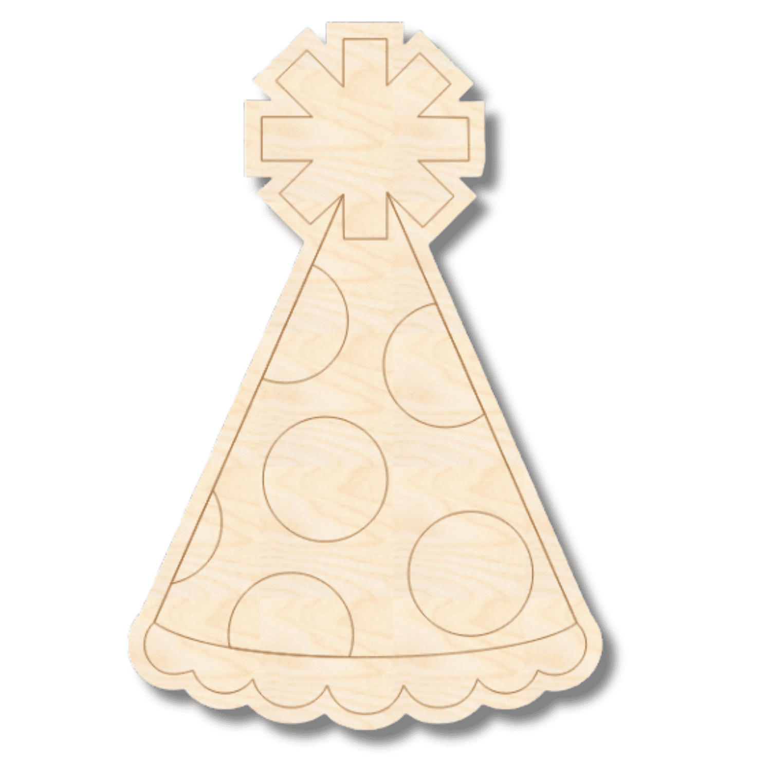 Unfinished Wood Etched Dotted Party Hat Shape 20" / 1/8" - Walmart.com