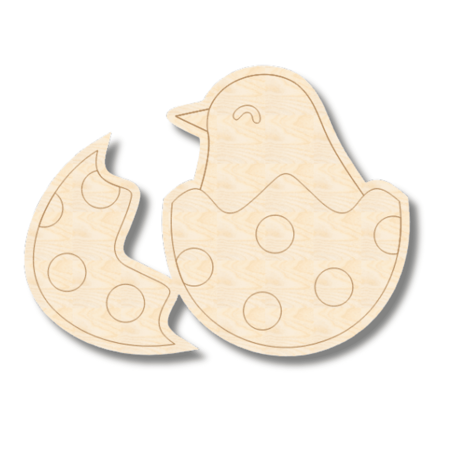 Unfinished Wood Etched Easter Egg Chick Shape | Paint By Line Crafts ...