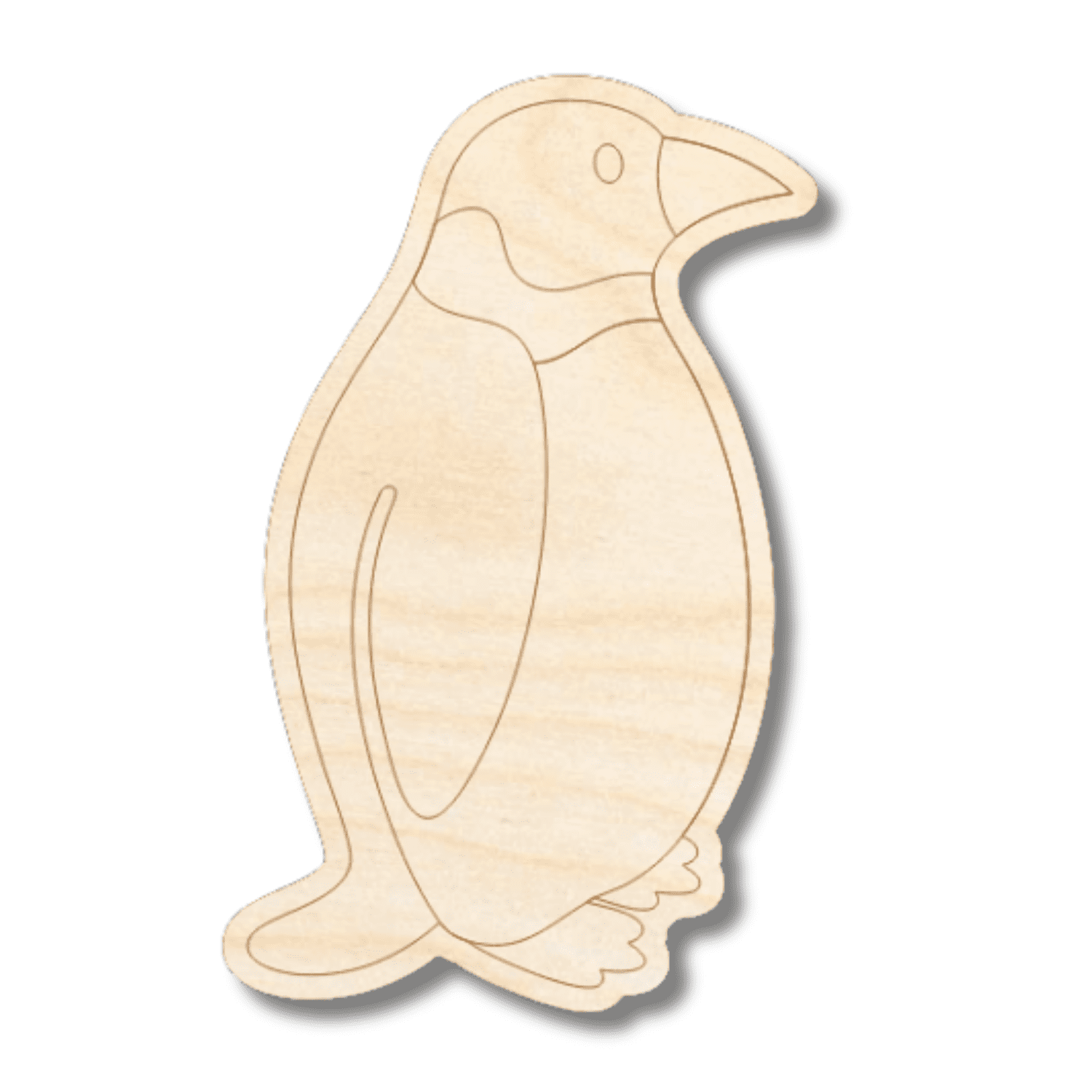 Unfinished Wood Etched Emperor Penguin Shape | Paint By Line Crafts ...