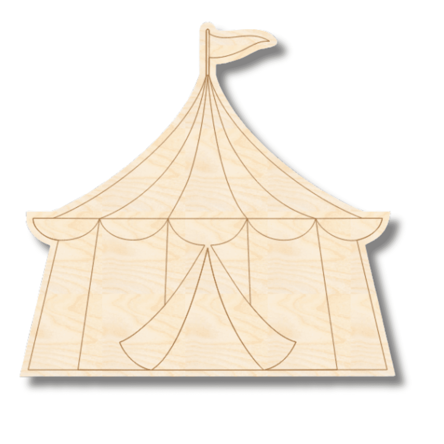 Unfinished Wood Etched Fair Tent Shape 12" / 1/8" - Walmart.com