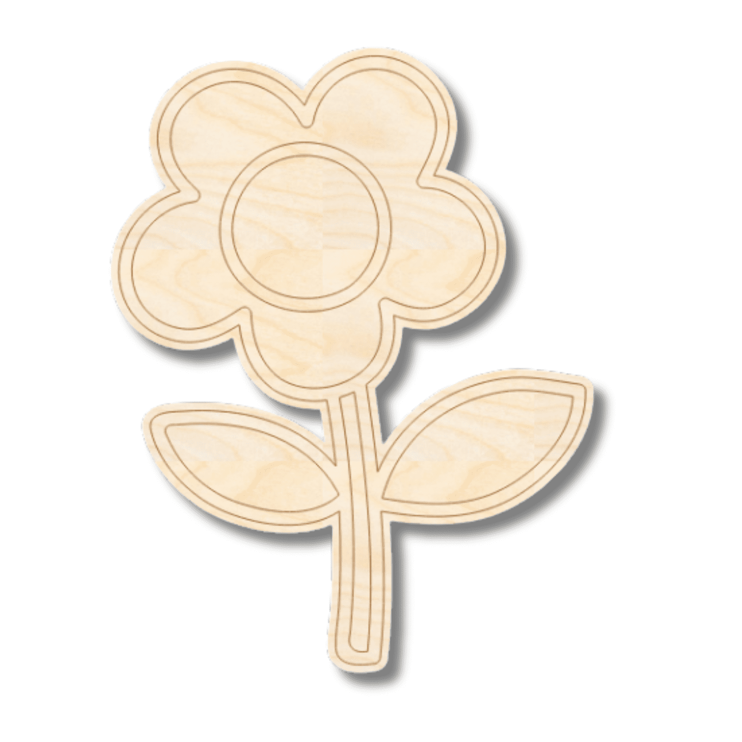 Unfinished Wood Etched Farm Flower Shape | Paint By Line Crafts 16" / 1 ...