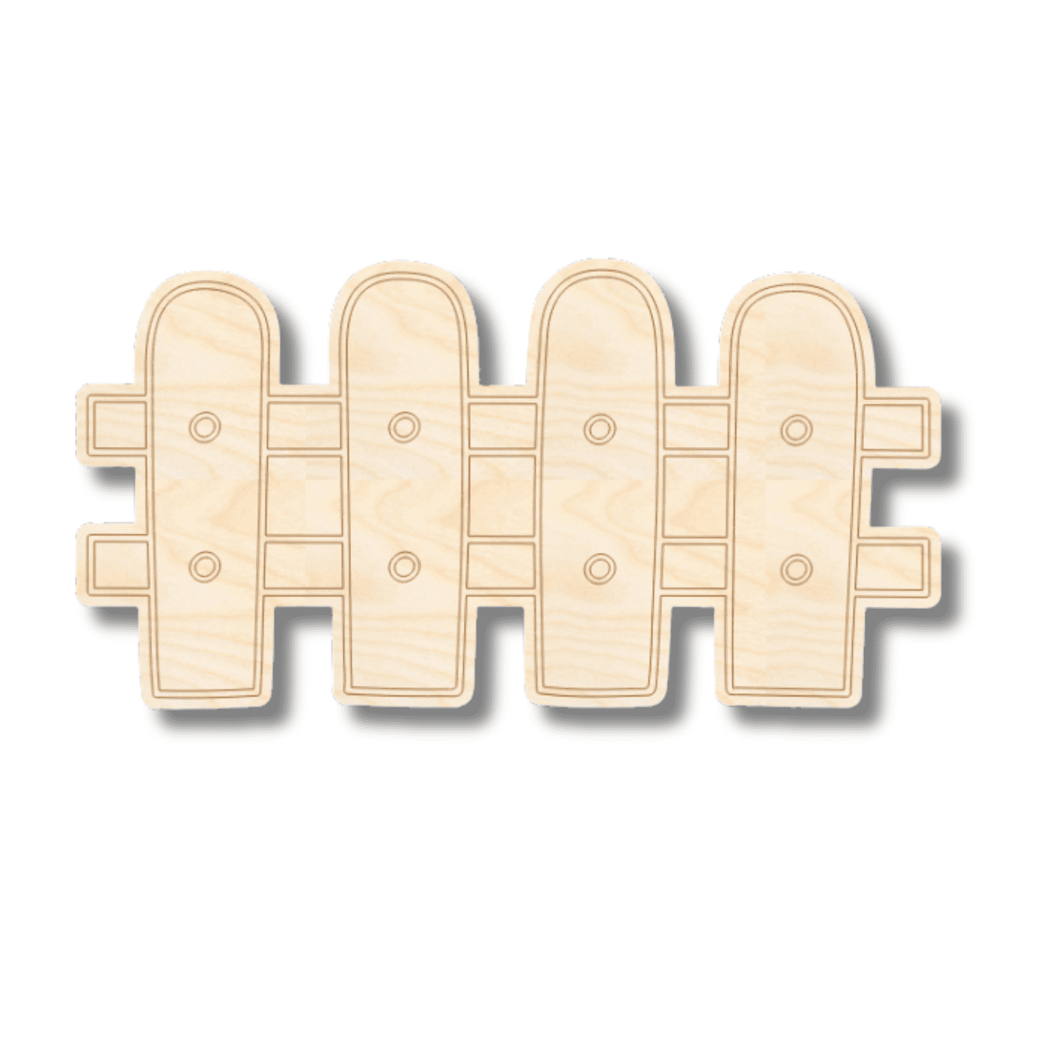 Unfinished Wood Etched Fence Shape | Paint By Line Crafts | up to 30 ...