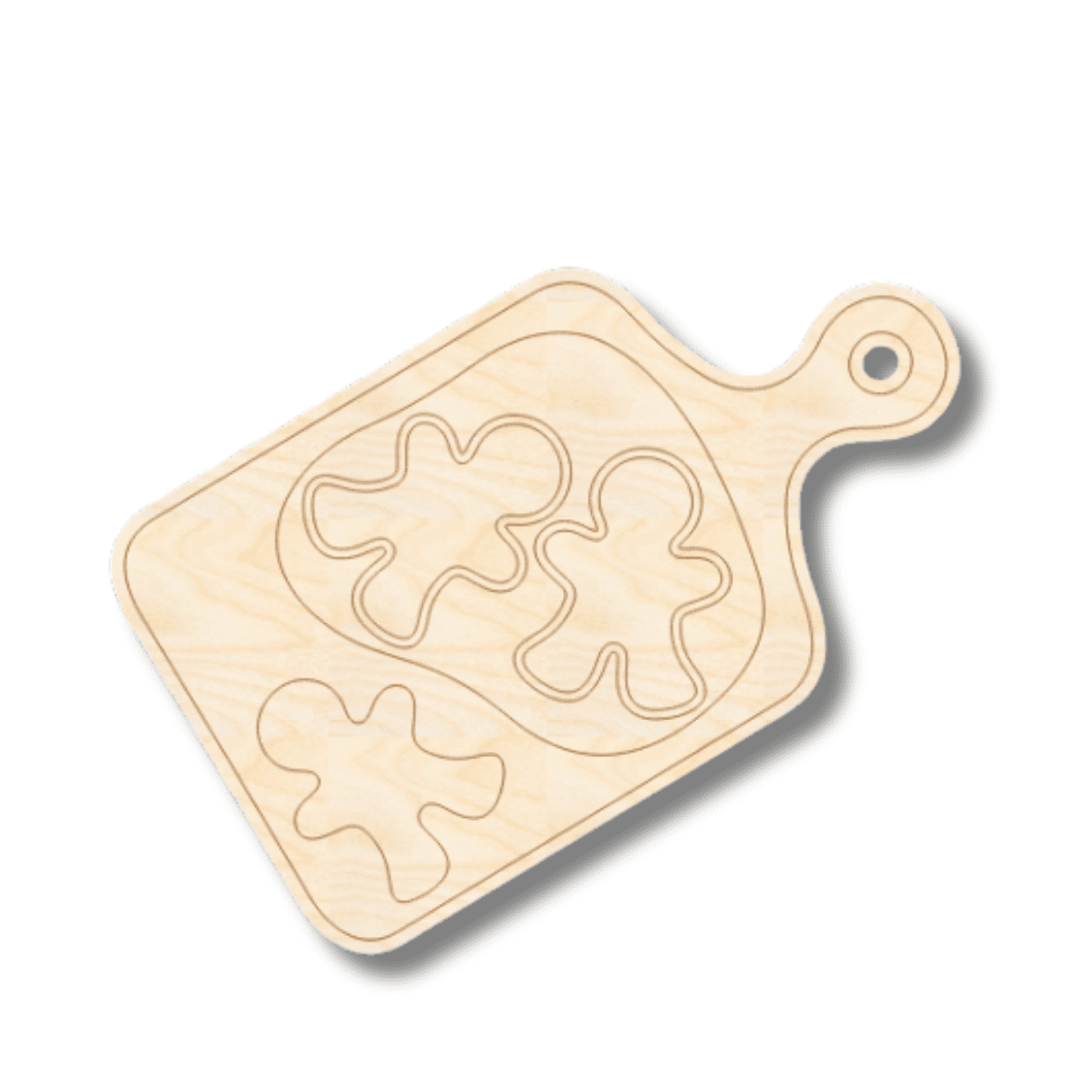 Unfinished Wood Etched Gingerbread Cookies Shape | Paint By Line Crafts ...