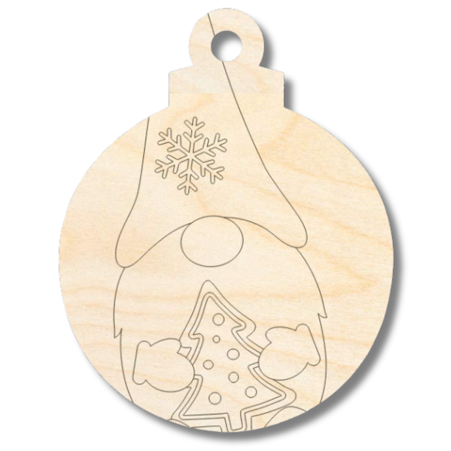 Unfinished Wood Etched Gnome Ornament Shape 14" / 1/4" - Walmart.com