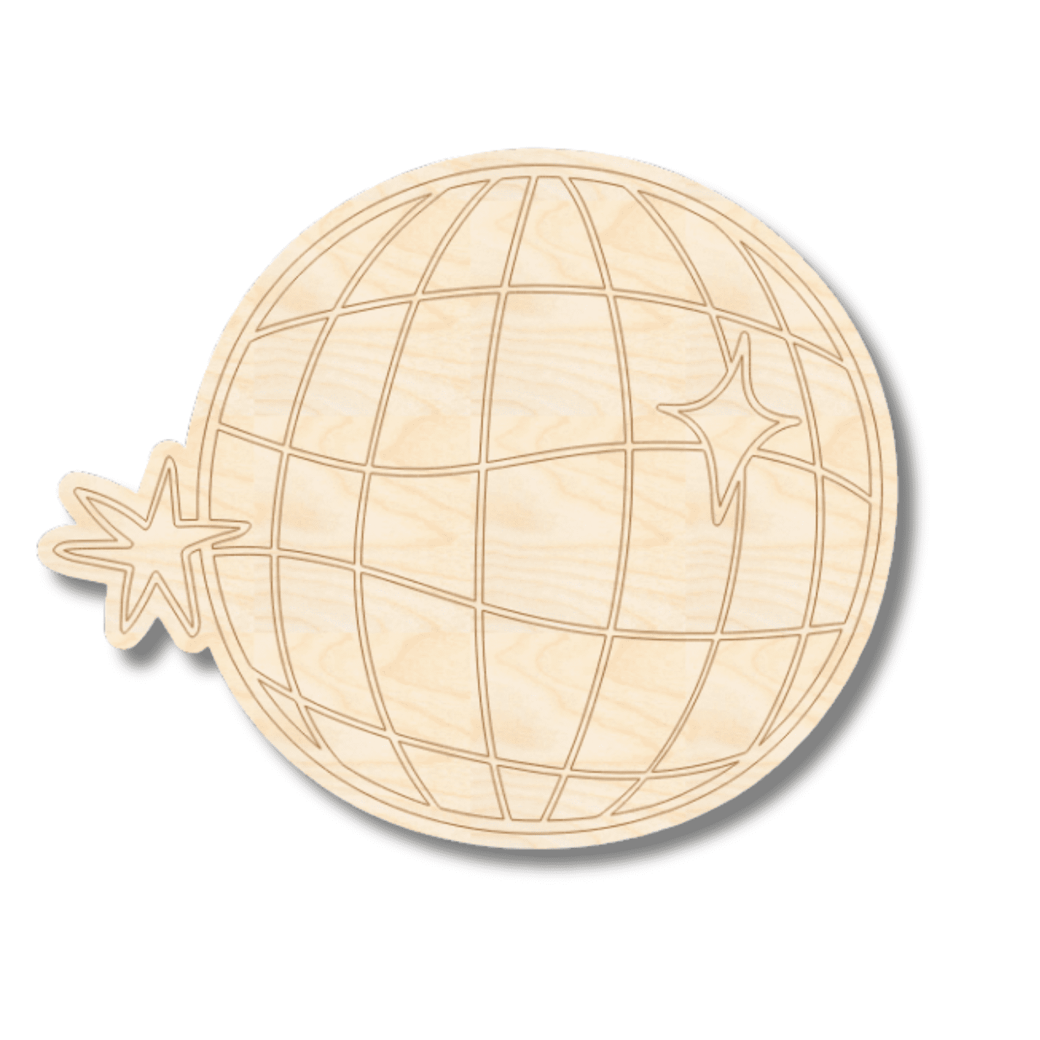 Unfinished Wood Etched Groovy Disco Ball Shape 5" / 1/4" - Walmart.com
