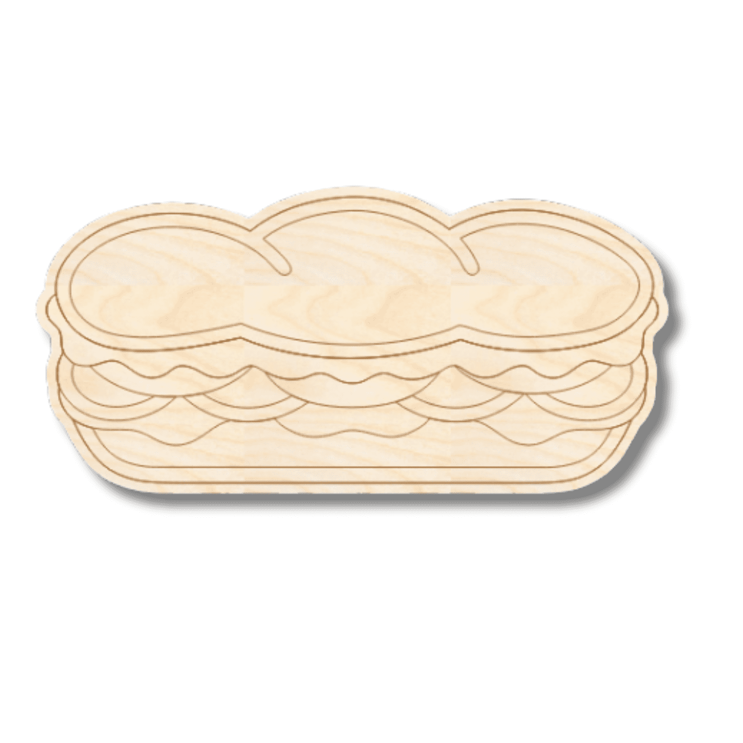 Unfinished Wood Etched Hoagie Shape | Paint By Line Crafts | up to 30" DIY 3" / 1/8" - Walmart.com