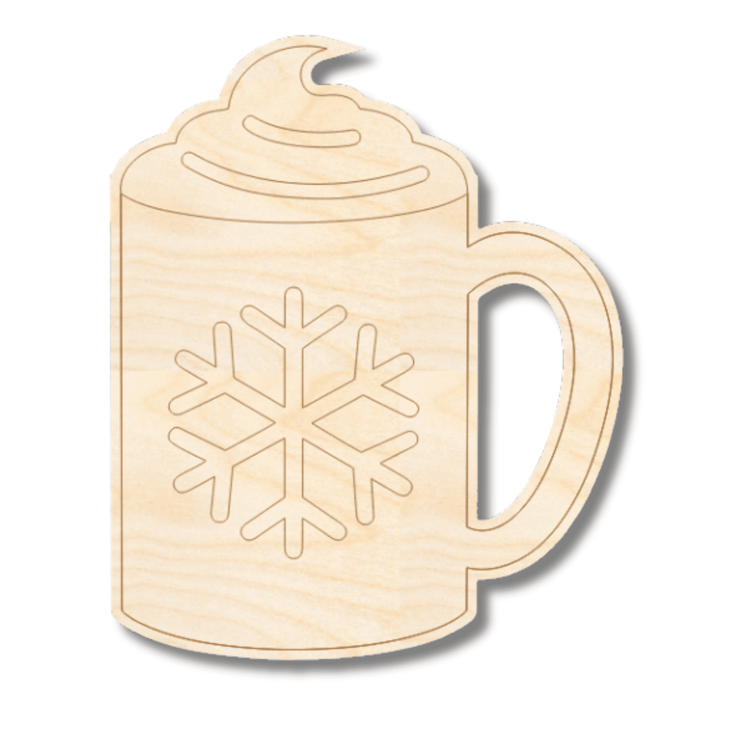 Unfinished Wood Etched Hot Chocolate Shape | Paint By Line Crafts | up ...