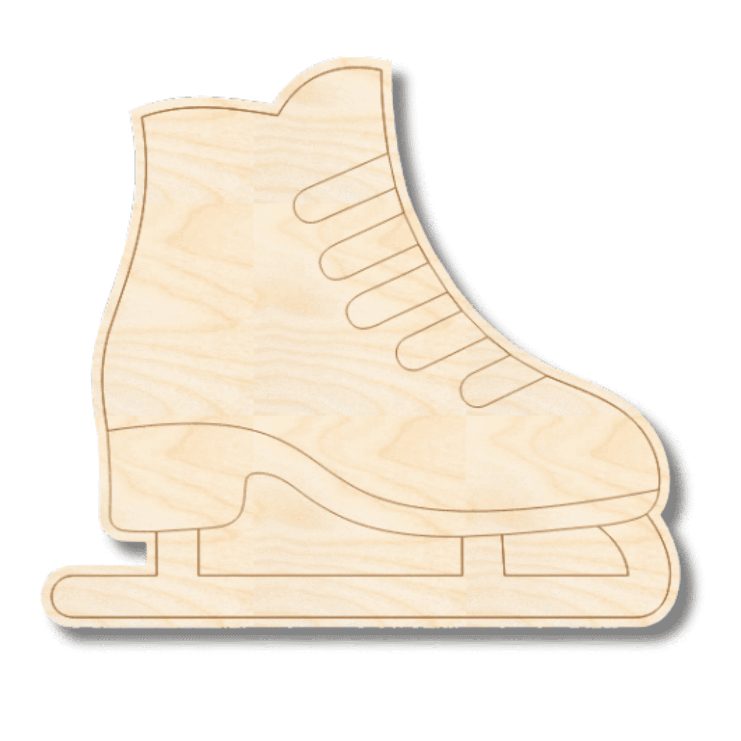 Unfinished Wood Etched Ice Skate Shape 4" / 1/8" - Walmart.com